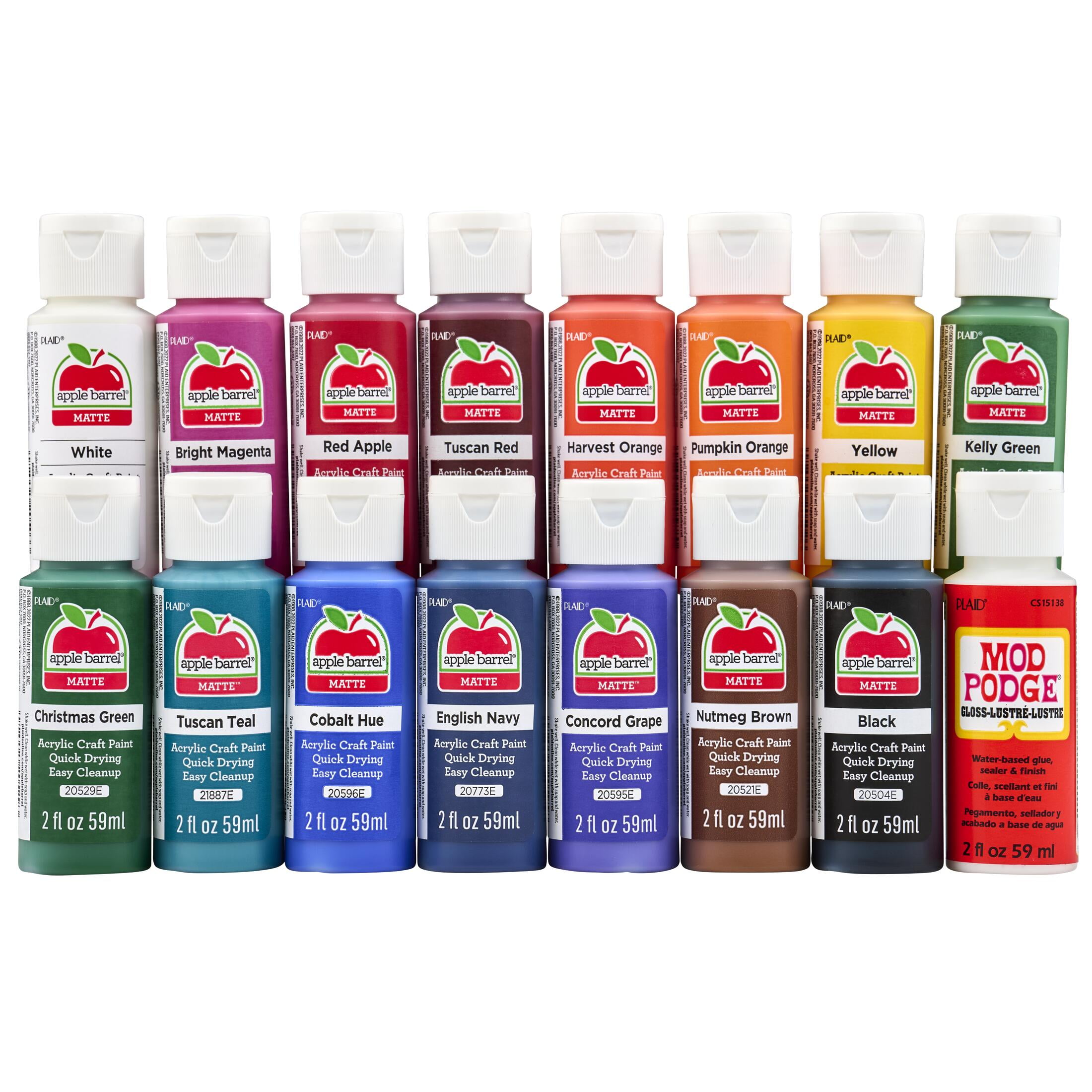 Apple Barrel Fall Colors Kit, 16 Piece Set Including 15 Acrylic Craft ...