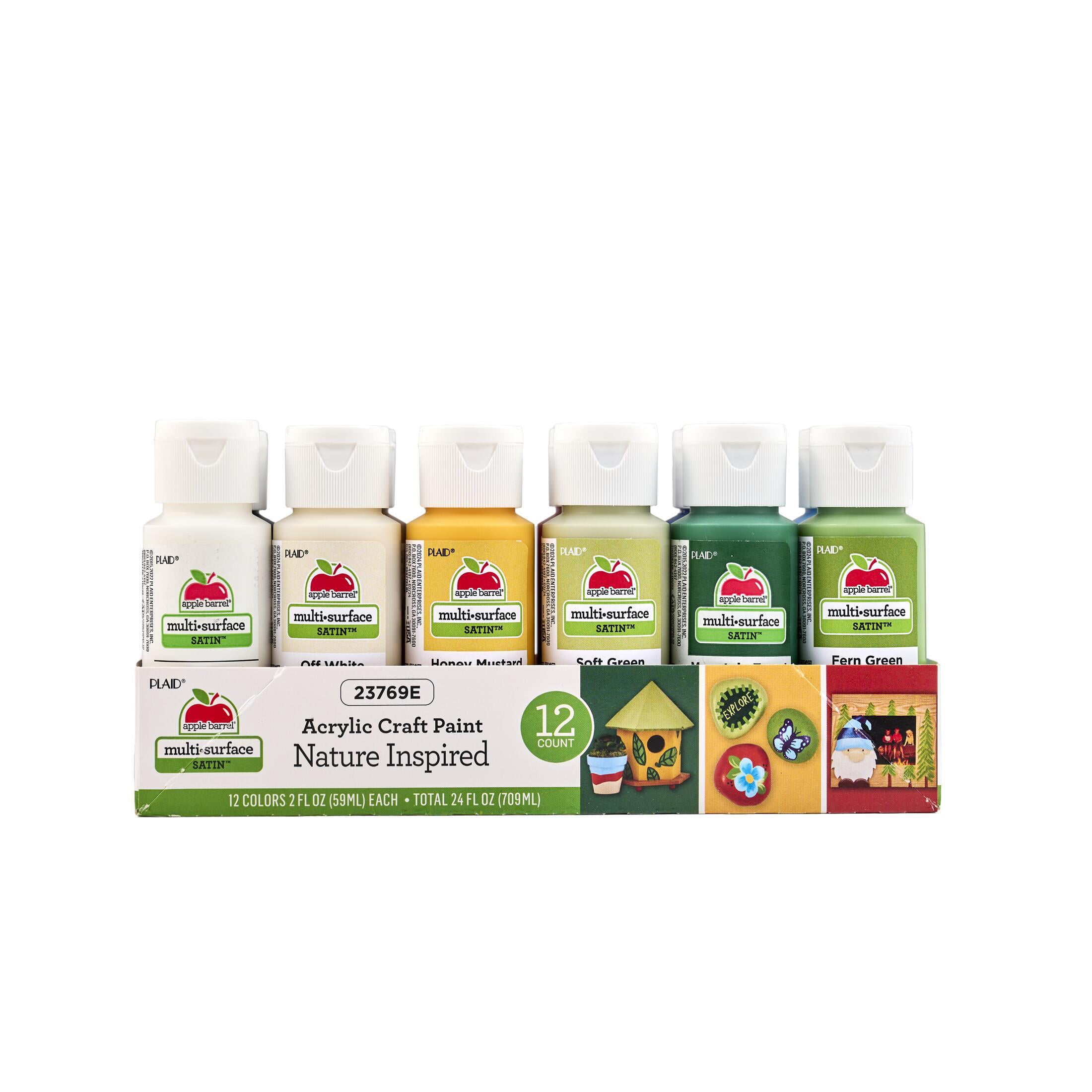 Apple Barrel Multi-Surface Acrylic Craft Paint Set, Nature, Satin ...