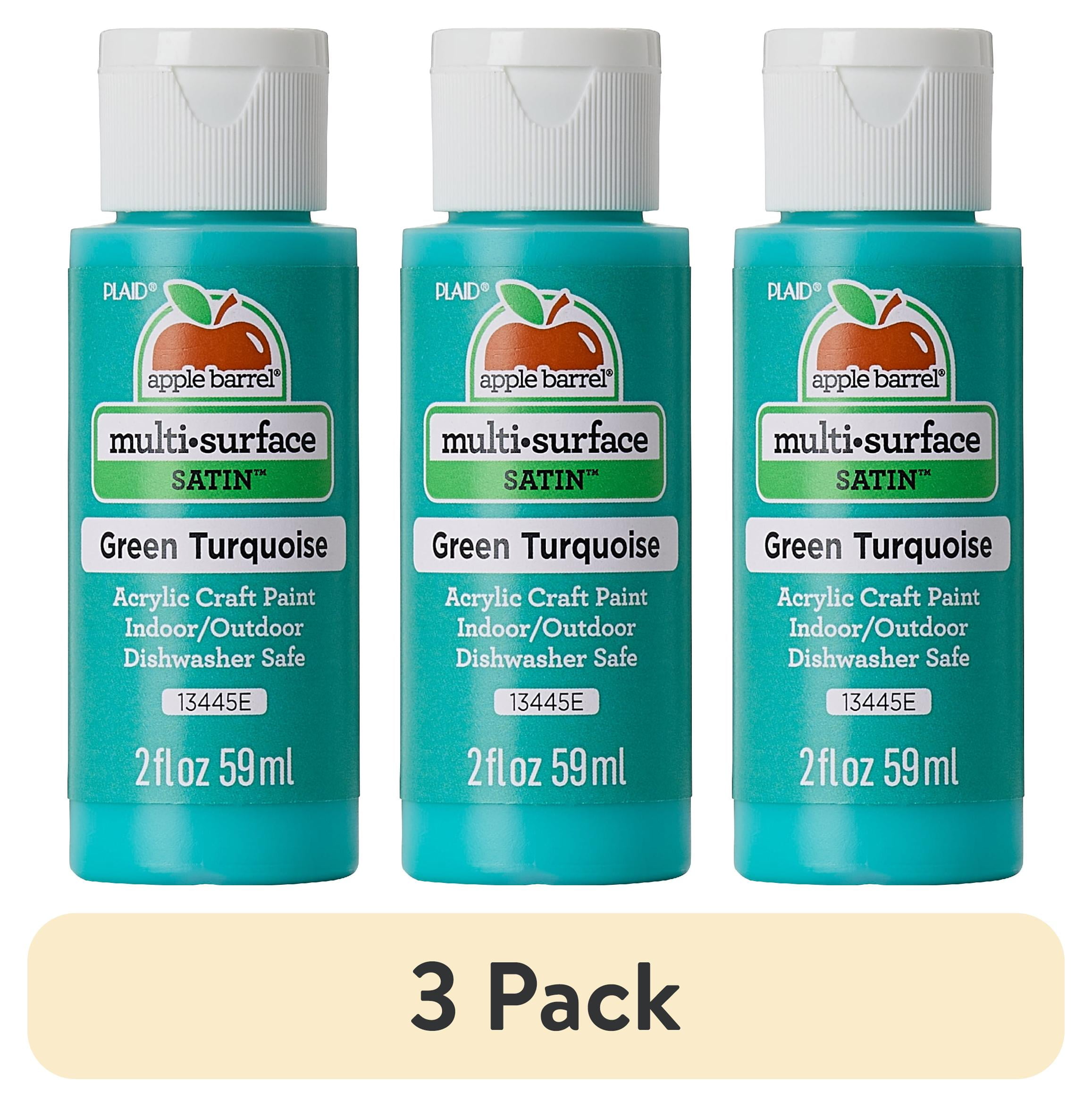 (3 pack) Apple Barrel Multi-Surface Acrylic Satin Paint, Green ...
