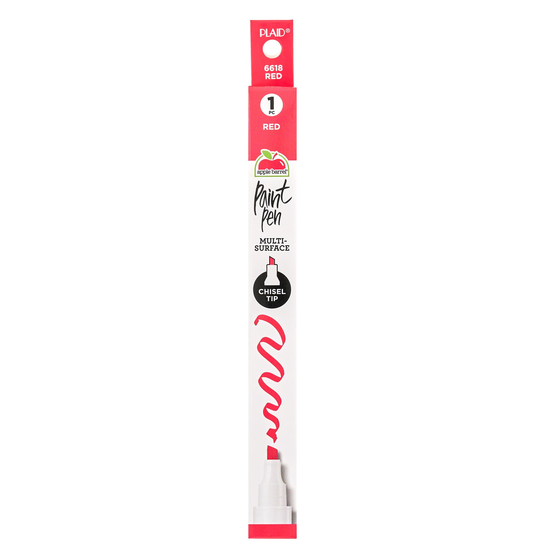 Apple Barrel Multi-Surface Chisel Tip Paint Pen, Red, 1 Piece - Walmart.com