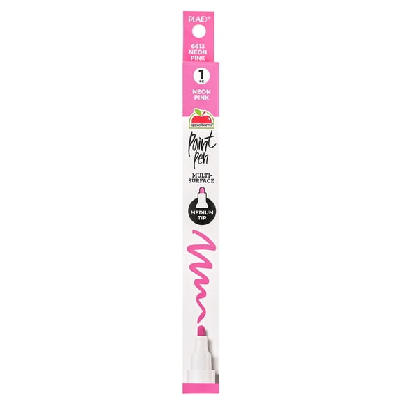 Apple Barrel Multi-Surface Medium Tip Paint Pen, Neon Pink, 1 Piece ...