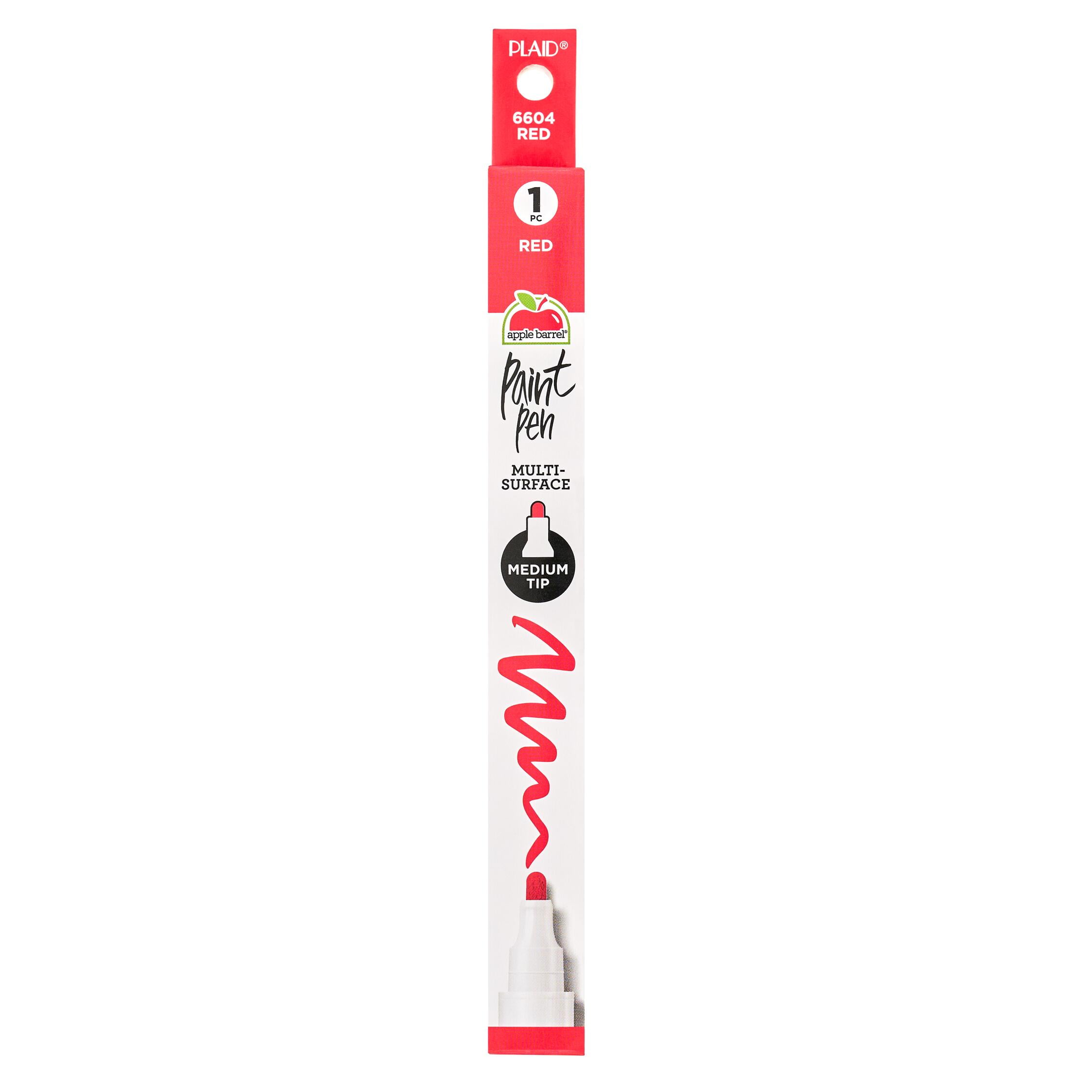 Apple Barrel Multi-Surface Medium Tip Paint Pen, Red, 1 Piece - Walmart.com