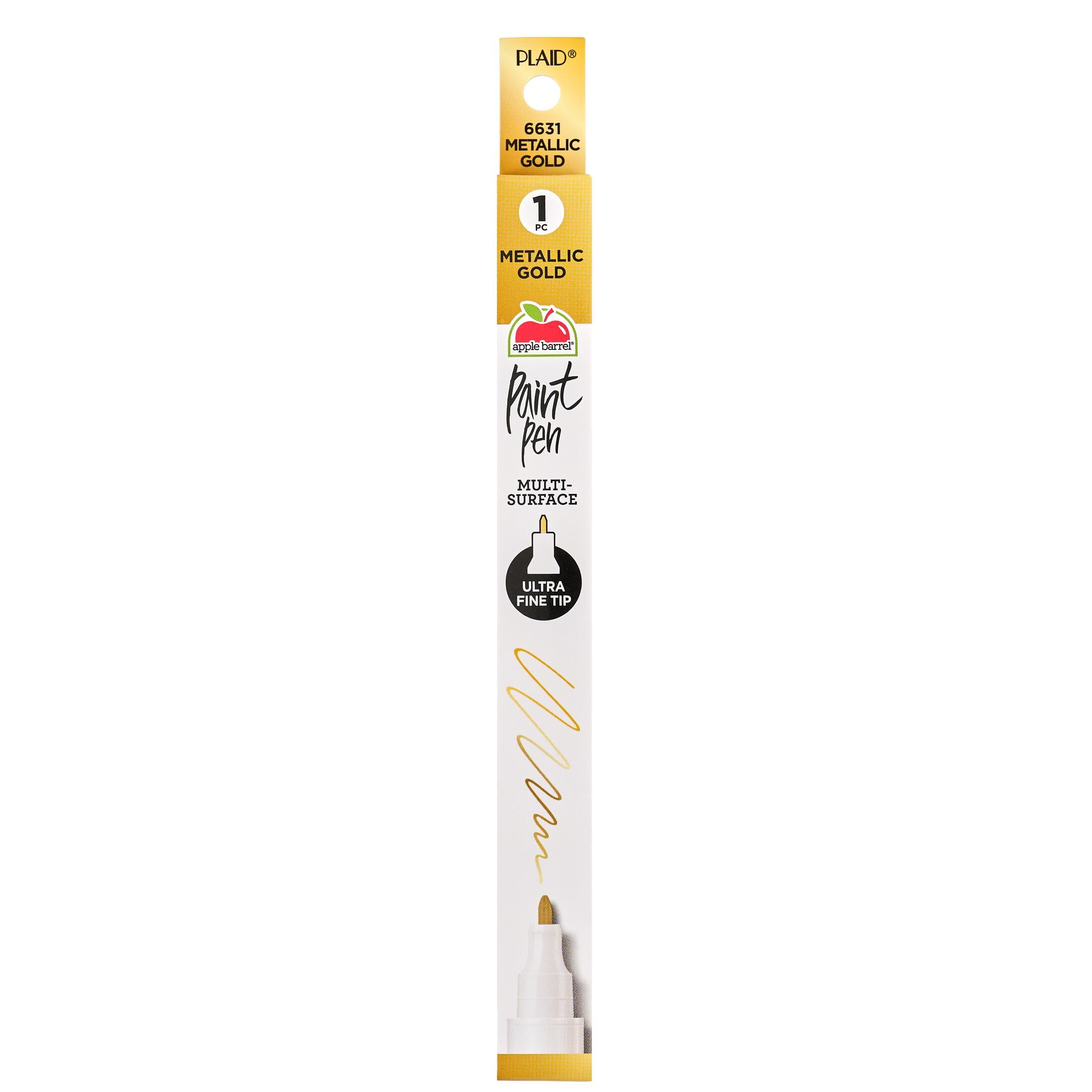 Apple Barrel Multi-Surface Ultra Fine Tip Paint Pen, Gold, 1 Piece ...