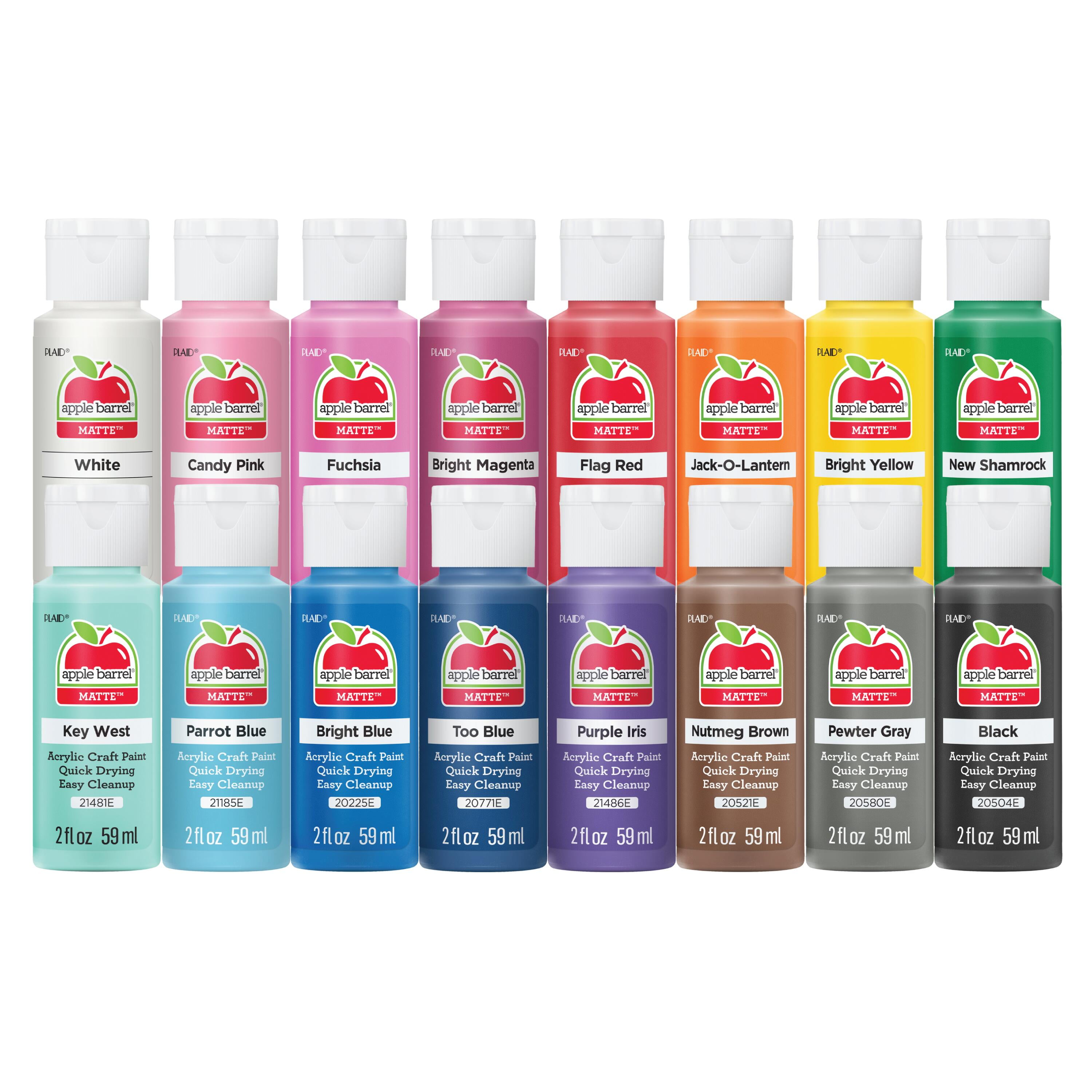 Apple Barrel Matte Finish Art Craft Acrylic Paint Set, 2 fl oz, 16 Pc ...