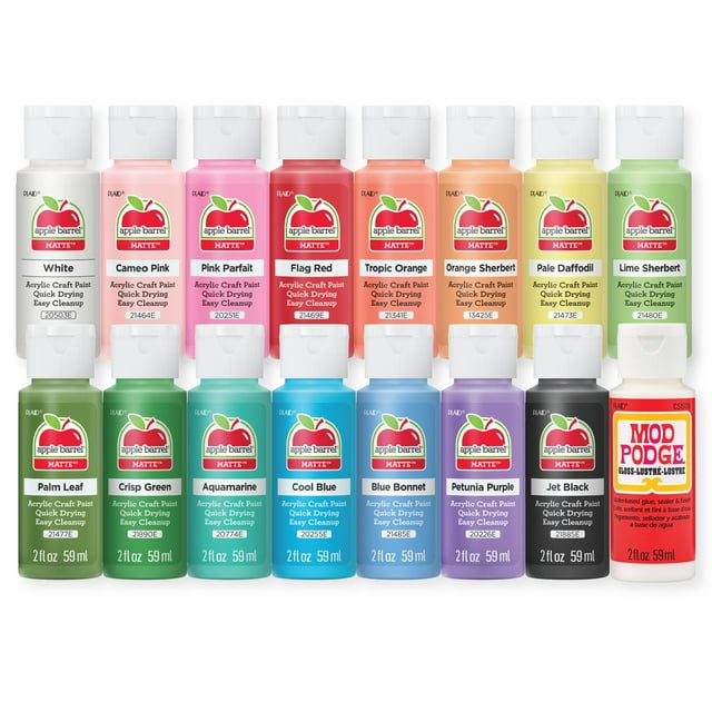 Apple Barrel Spring Colors Kit, 16 Piece Set Including 15 Acrylic Craft ...