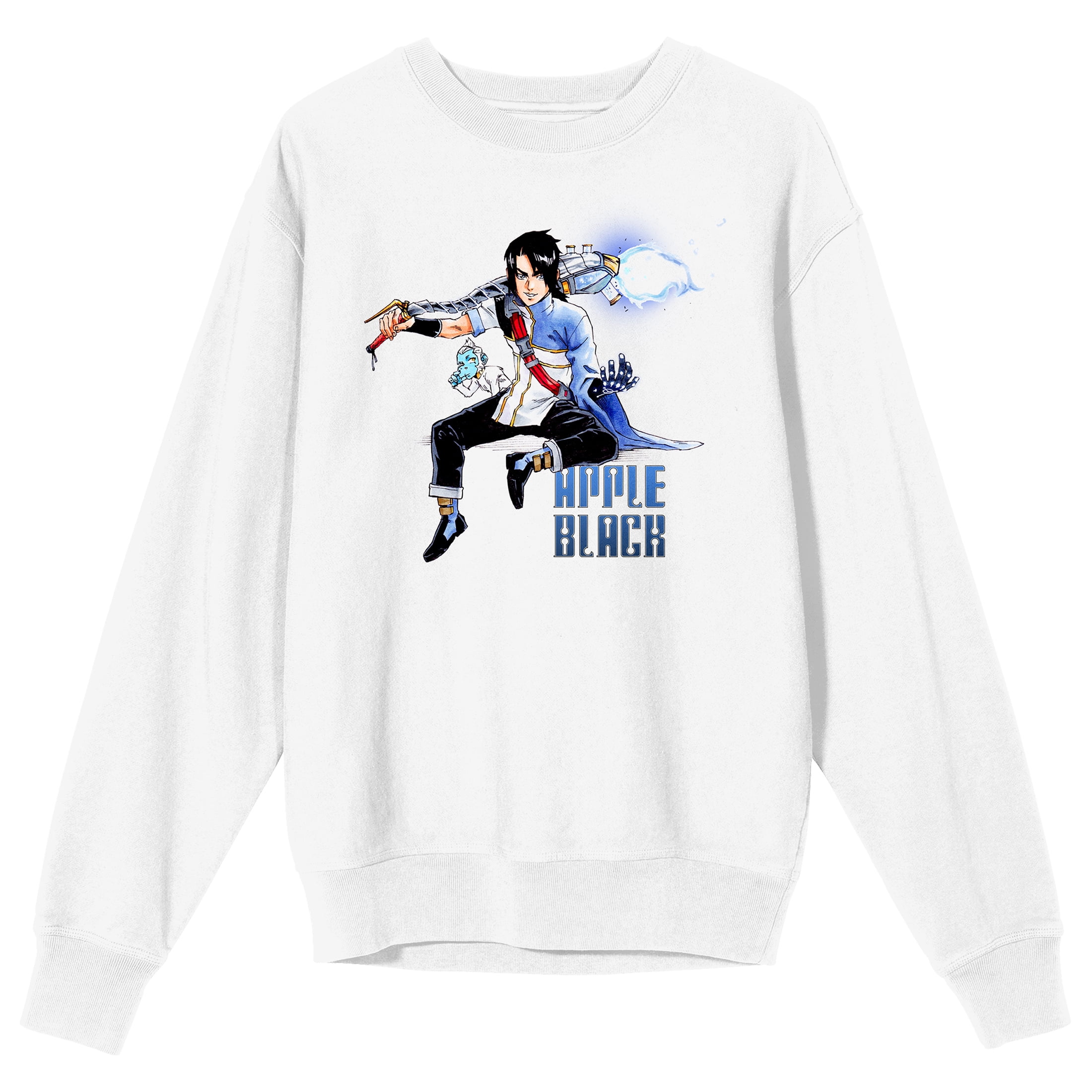 Apple Black Sano and Jara Adult White Crew Neck Sweatshirt-Large ...