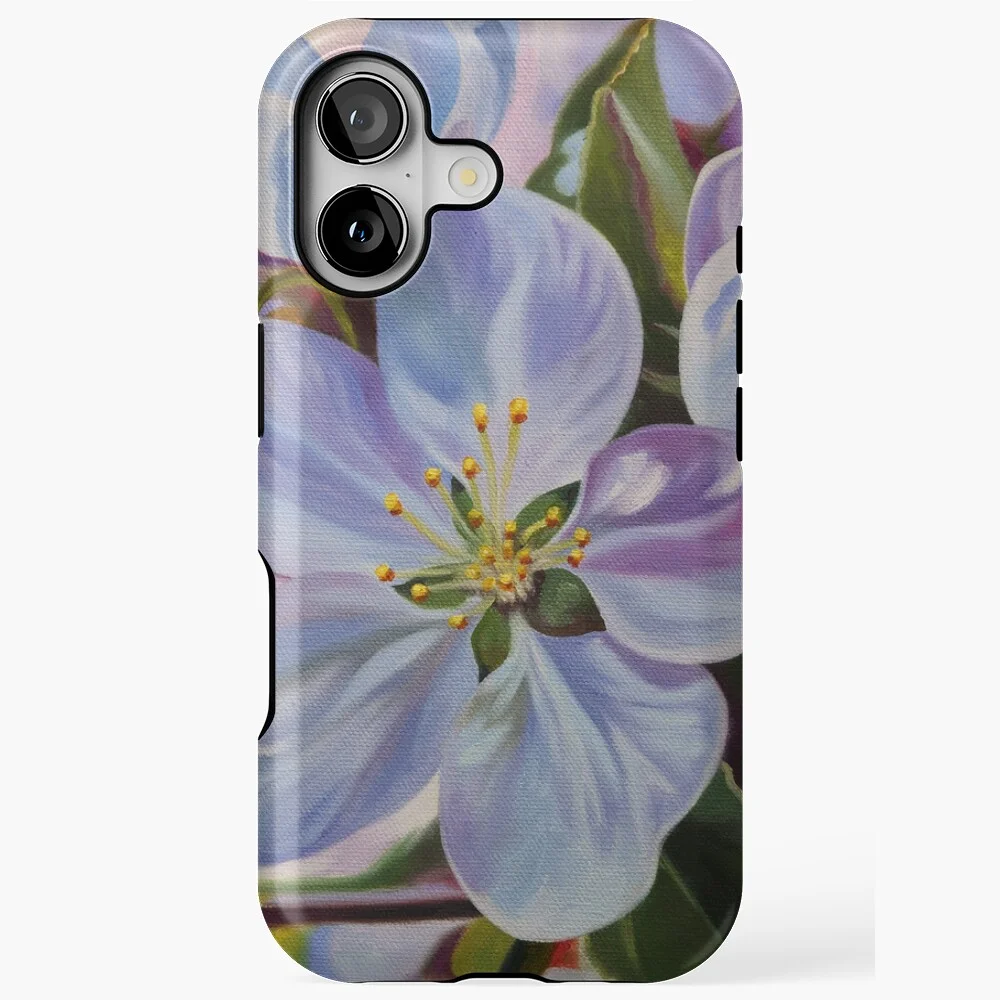 Apple Blossom Watercolor Painting Protective Case for iPhone 11 12 13 ...