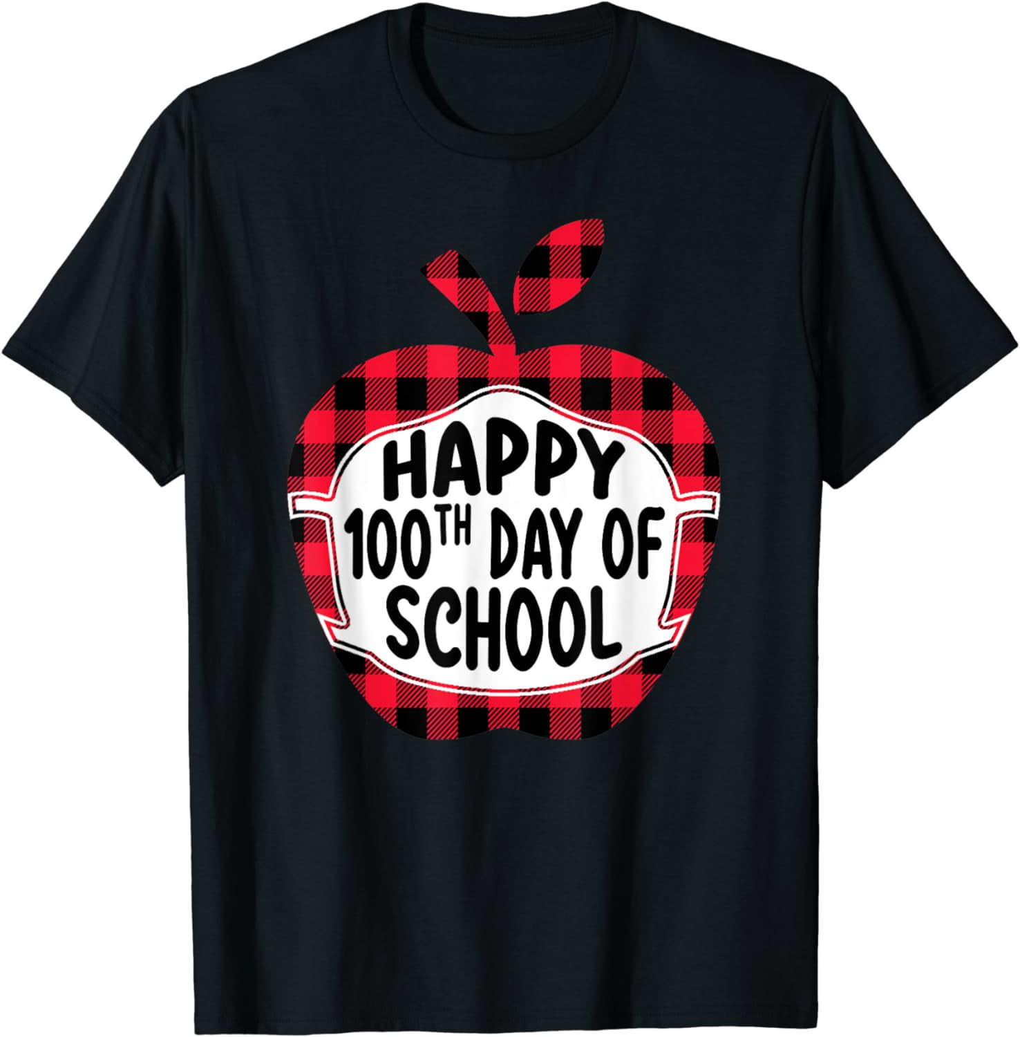 Apple Buffalo Plaid Teacher Student T-Shirt - Walmart.com