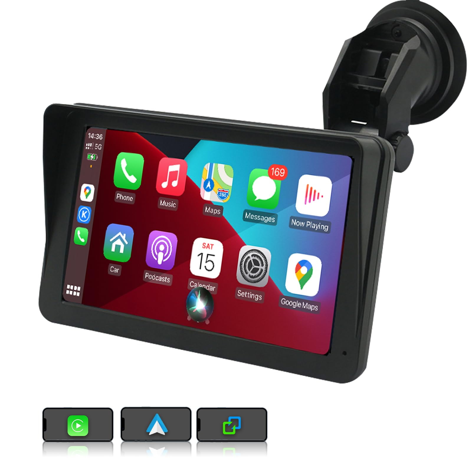 Apple Car Play Screen, Newest Portable Wireless Apple Android Auto, Car ...