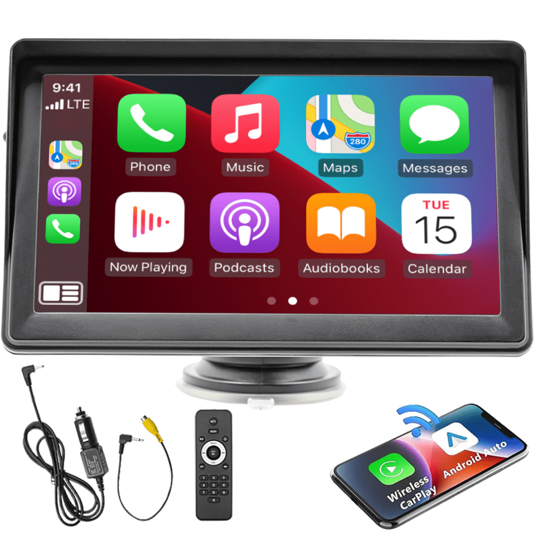 ESSGOO 7" HD CARPLAY - Radio, SD/USB, BT, Phone Projection, Optional ...