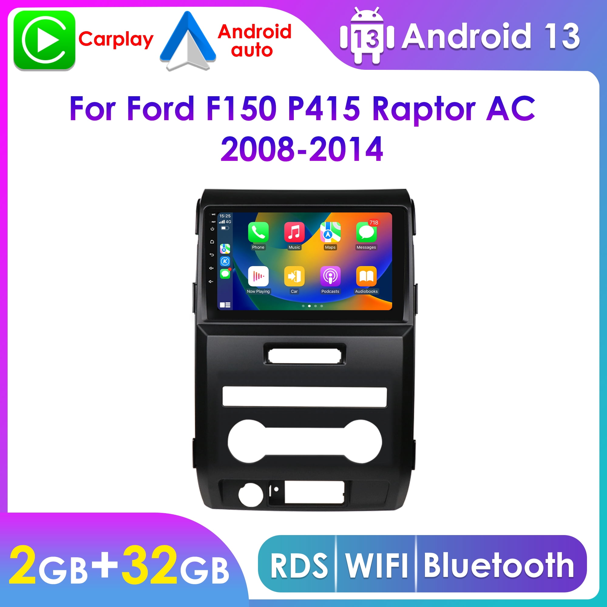 Apple Carplay Android 13 Bluetooth 2+32GB Wifi 9" Touch Screen Auto Car ...