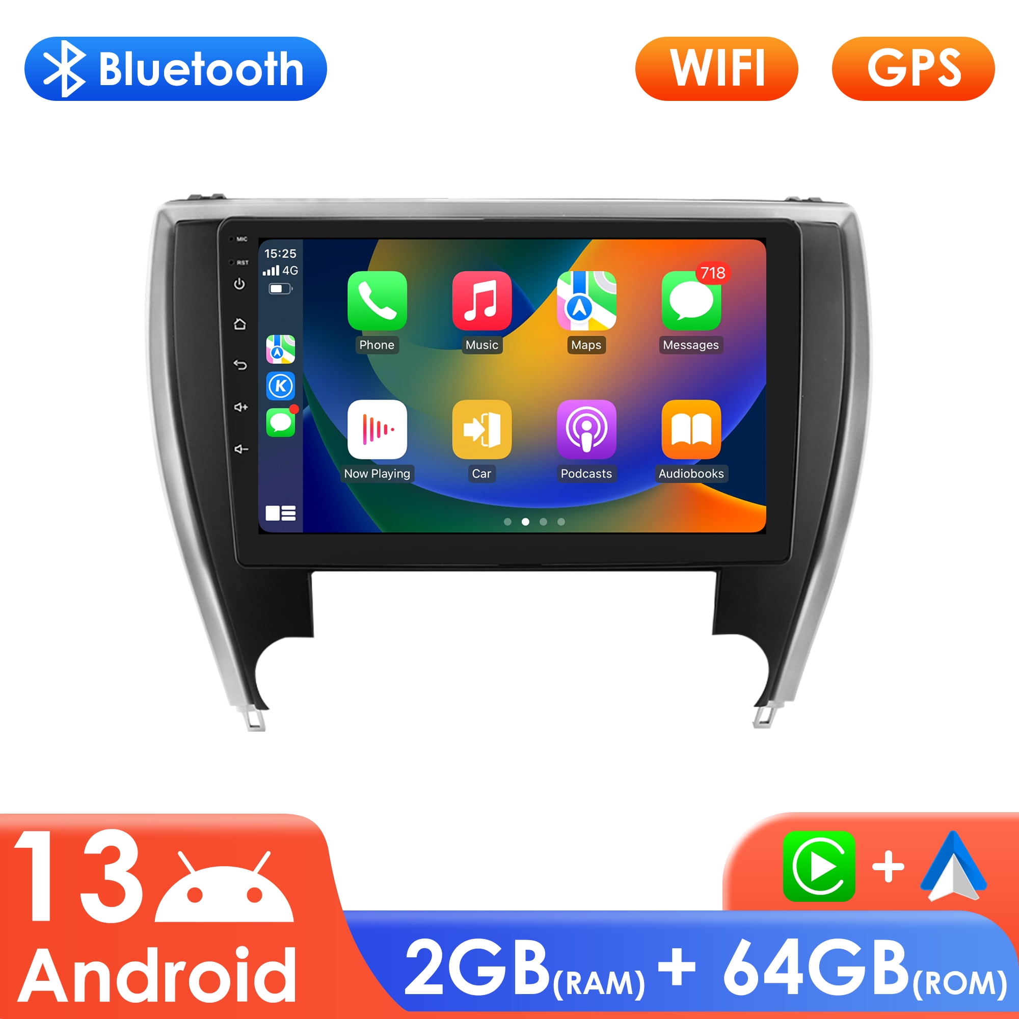 Apple Carplay Android 13 Bluetooth 2+32GB Wifi RDS 10.1" Touch Screen Car Stereo Radio Head Unit ...