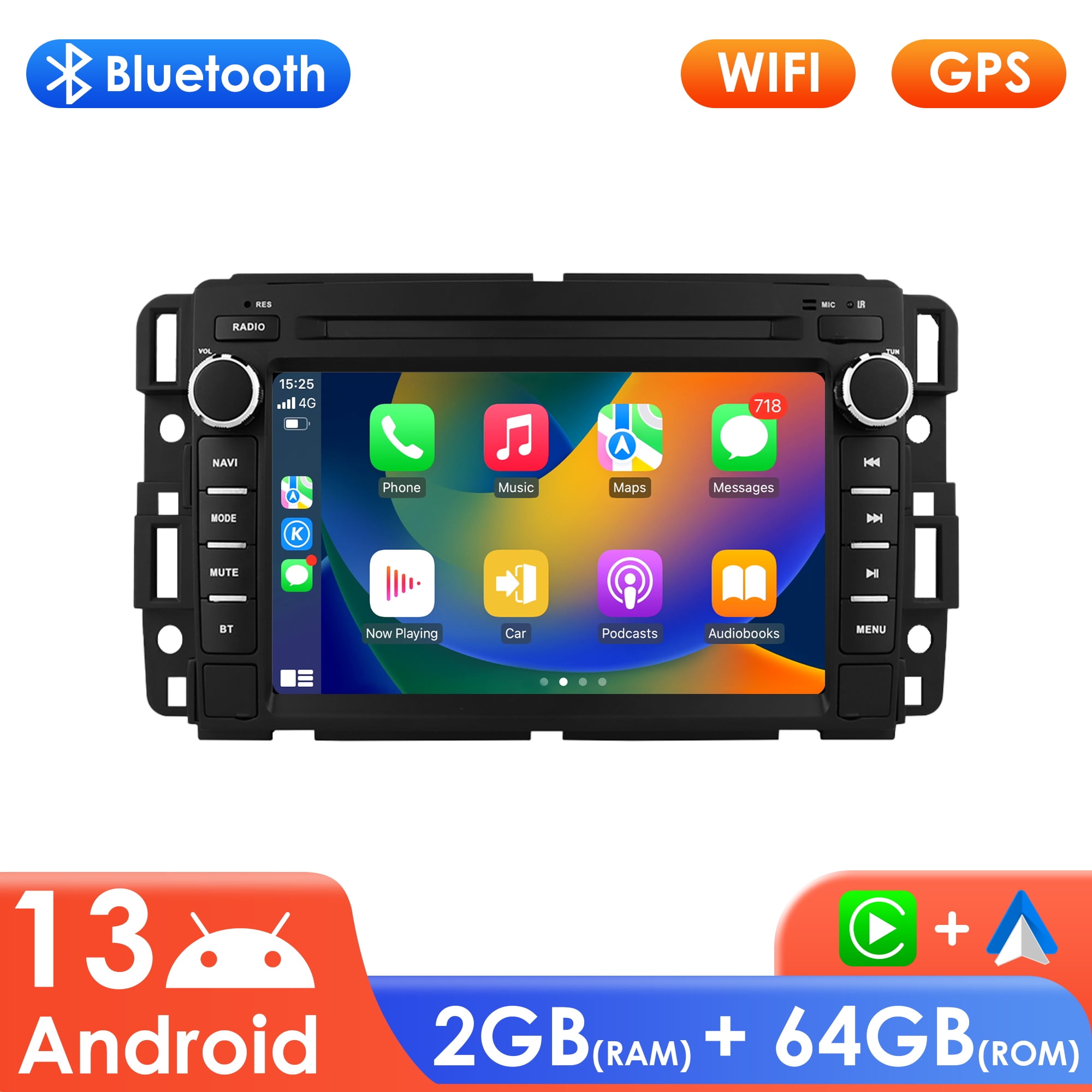Apple Carplay Android 13 Bluetooth 2+64GB Wifi RDS Car Stereo Radio ...