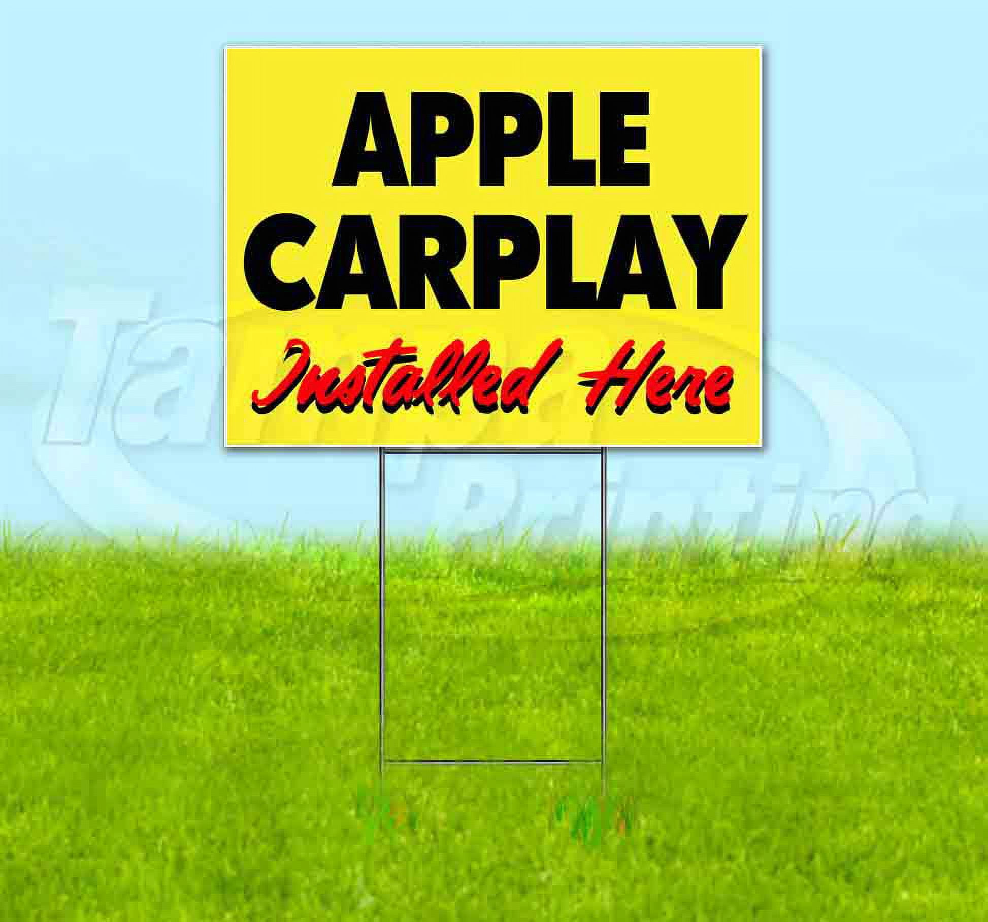 Apple Carplay Installed Here Yellow Cursive (18" x 24") Yard Sign ...