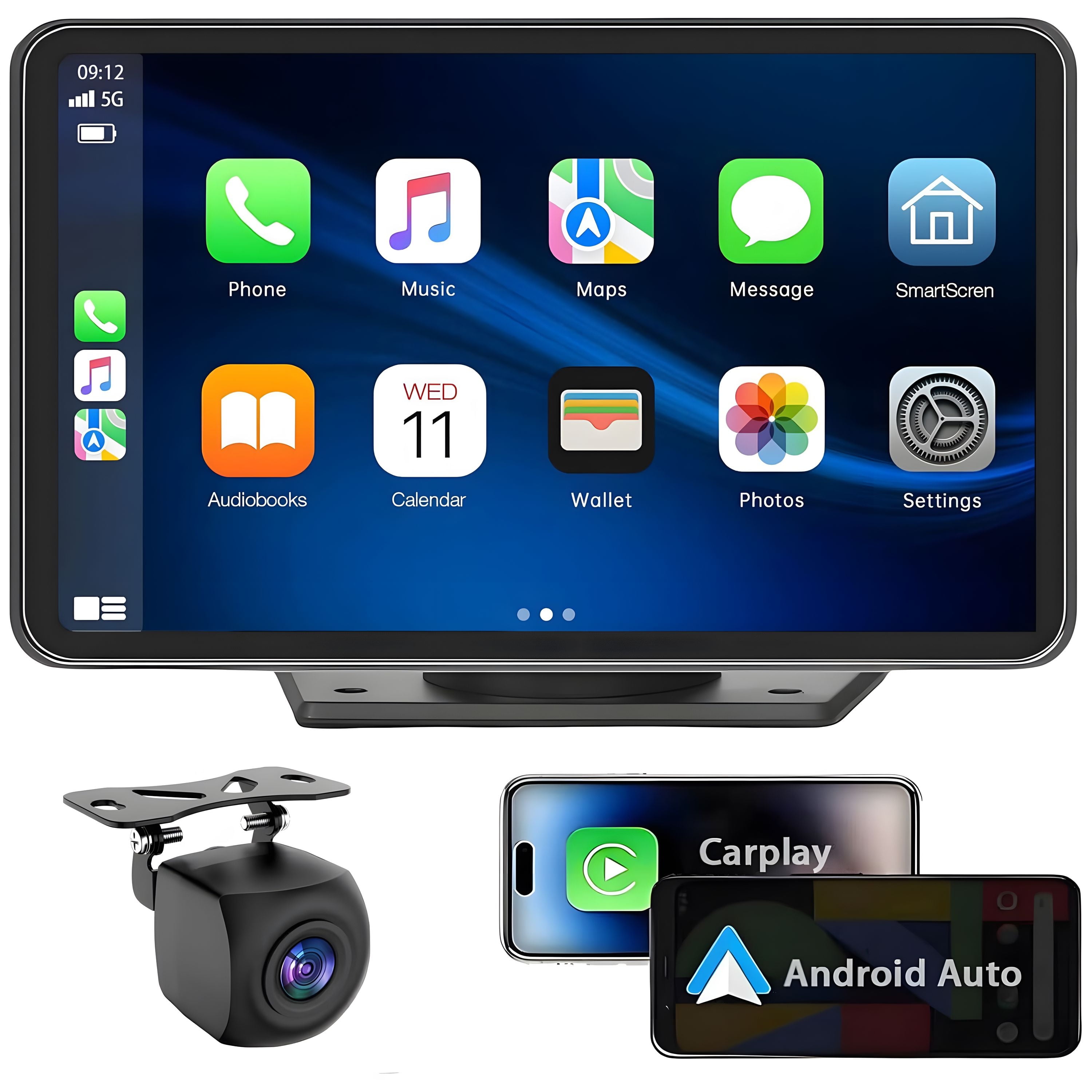 Apple Carplay Wireless Portable Touchscreen Car Stereo Bluetooth Voice ...