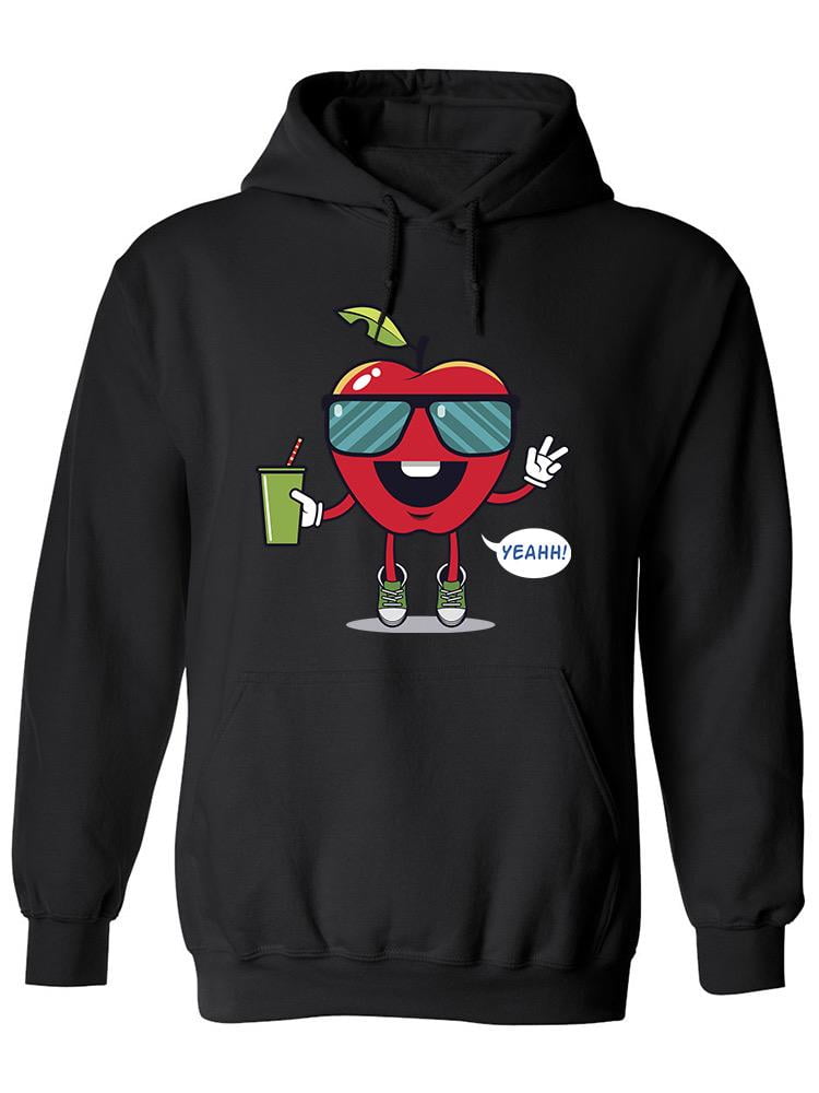 Apple Cartoon Character Hoodie Men -Image by Shutterstock, Male Small ...