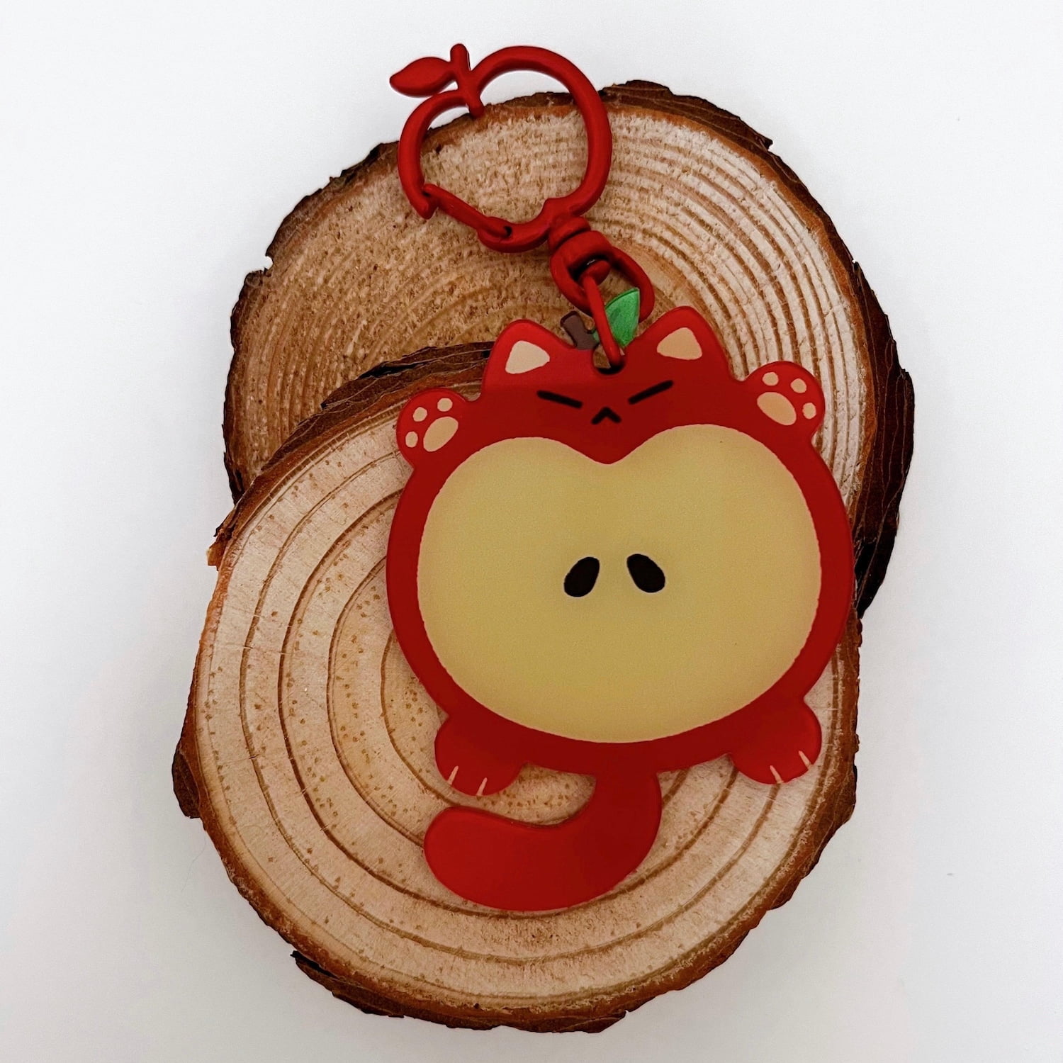 Apple Cat Acrylic Keychain | Full Bleed Charm (1 keychain) - Walmart.com