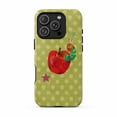 Apple Caterpillar Tough Phone Case, Retro Green Polka Dot Fruit Art ...