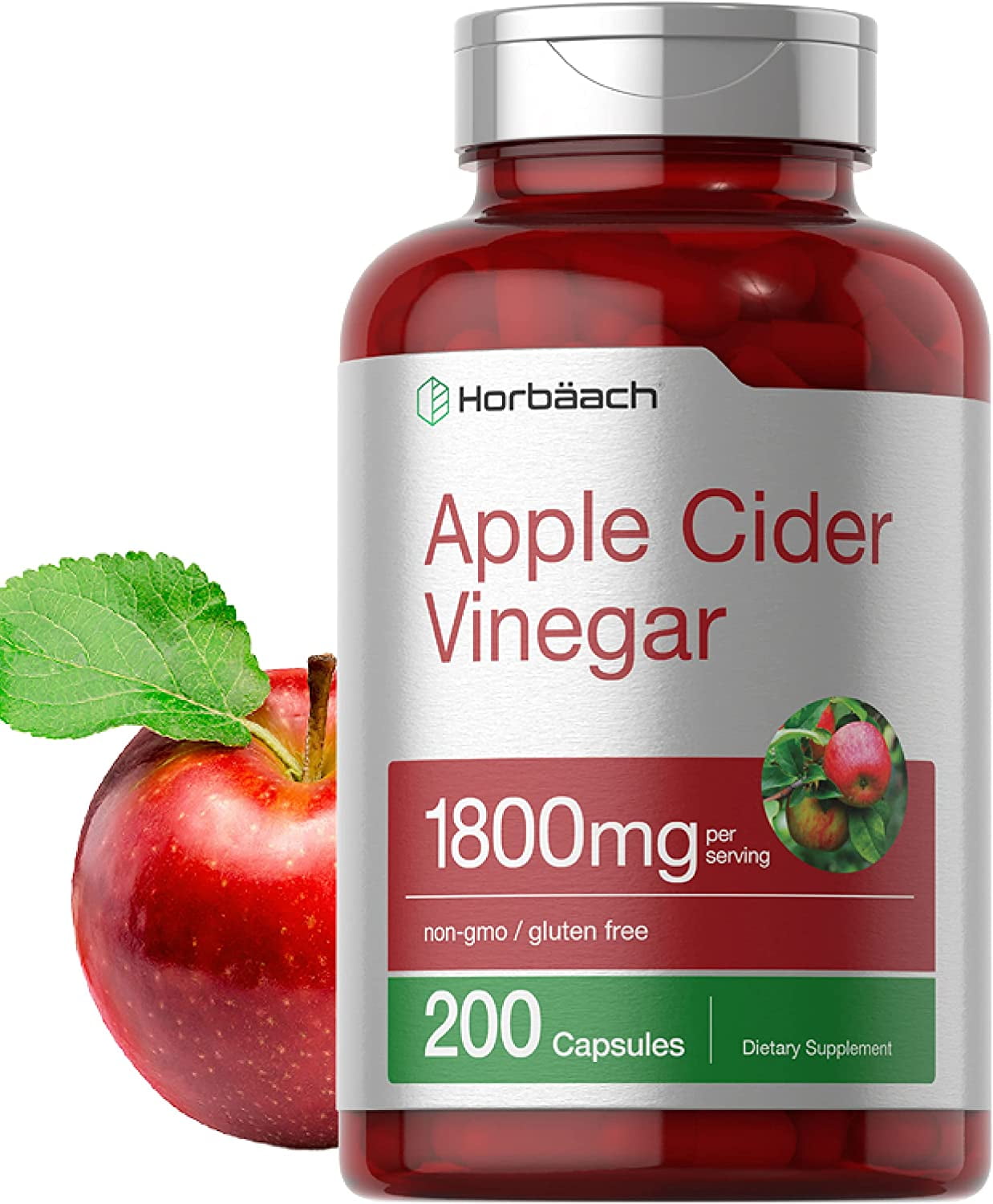 Horbaach Apple Cider Vinegar Capsules | 1800mg | High Potency | Natural ...