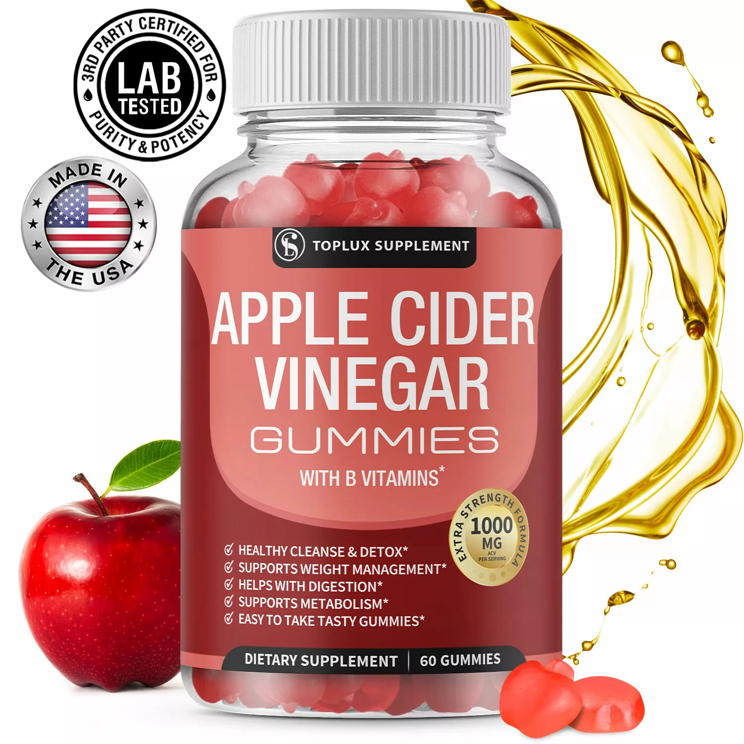 Apple_Cider_Vinegar_Gummies_1000_Mg_With_Mother_100%_Vegan_Acv_Gummy___Non_Gmo - Walmart.com