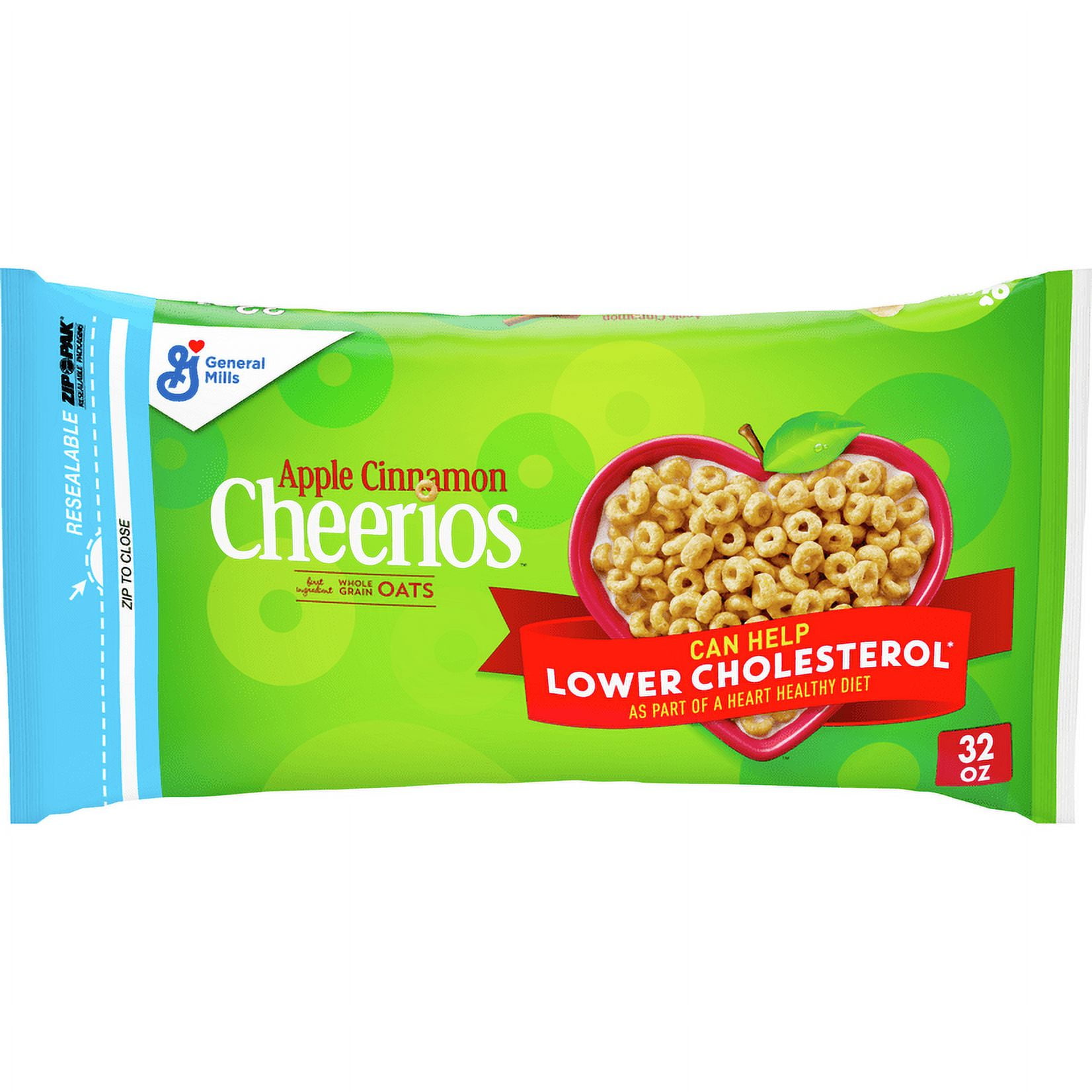 Apple Cinnamon Cheerios Breakfast Cereal, Gluten Free, Whole Grain Oats ...