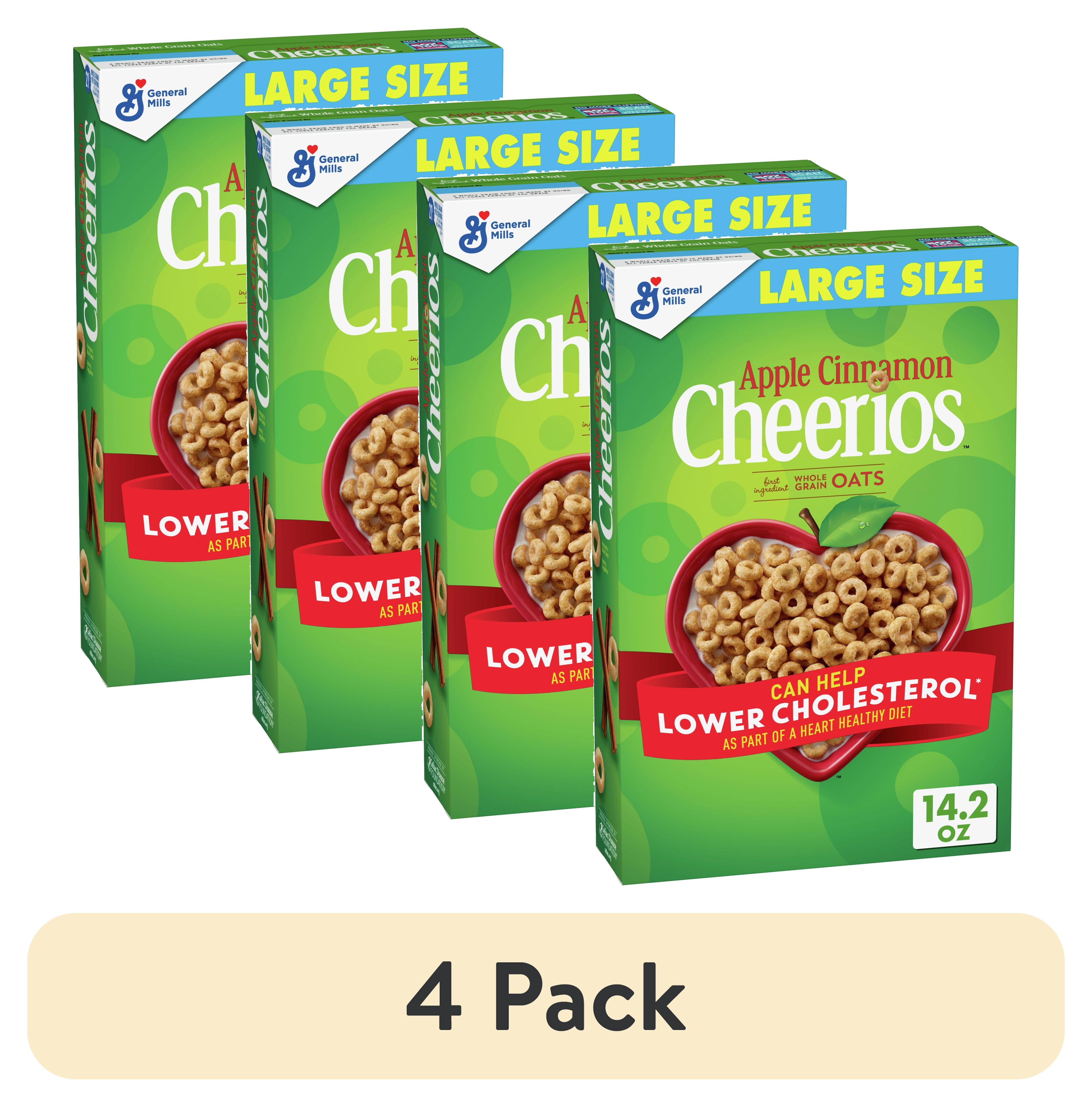 (4 pack) Apple Cinnamon Cheerios Breakfast Cereal, Gluten Free, Whole ...
