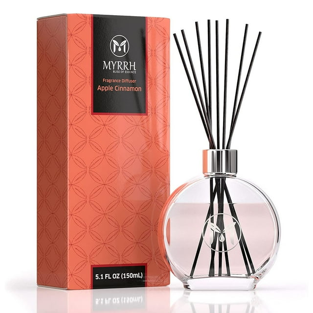 Apple Cinnamon Reed Diffuser - All Natural Air Freshener with 8 Rattan ...