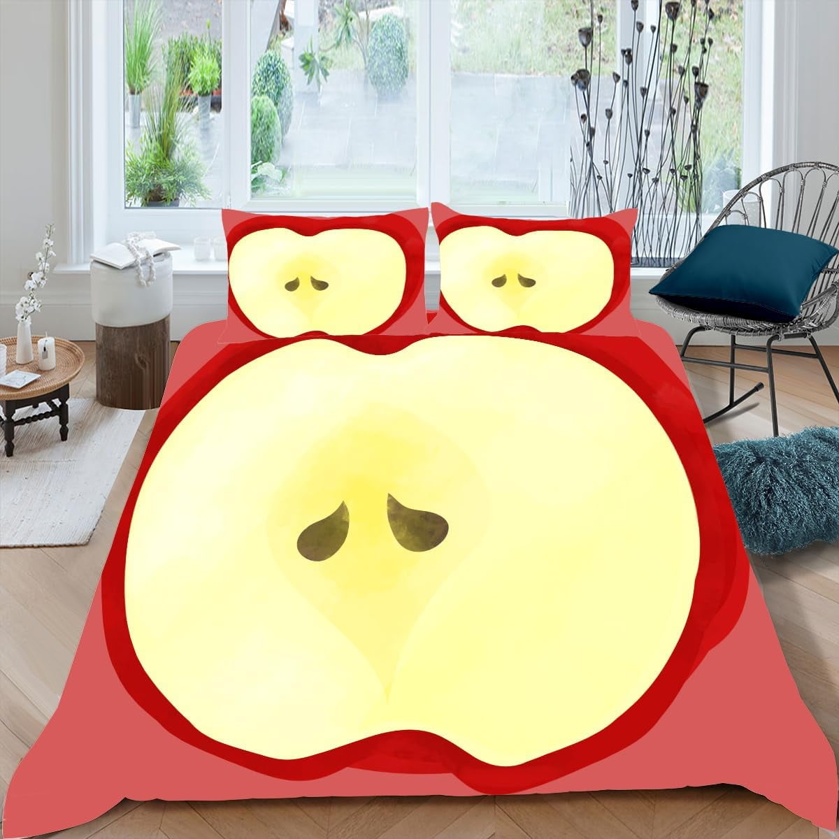 Apple Comforter Cover Temperate Fruits Duvet Cover Lovely Cartoon ...