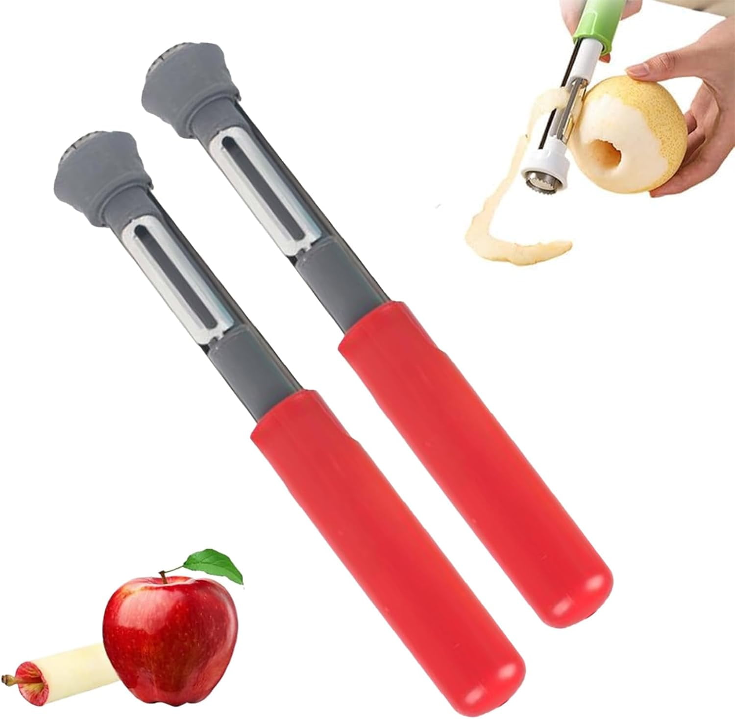 Apple Corer Remover, 2025 New 2 in 1 Corer Remover and Peeler Tool, Stainless Steel Vegetables ...