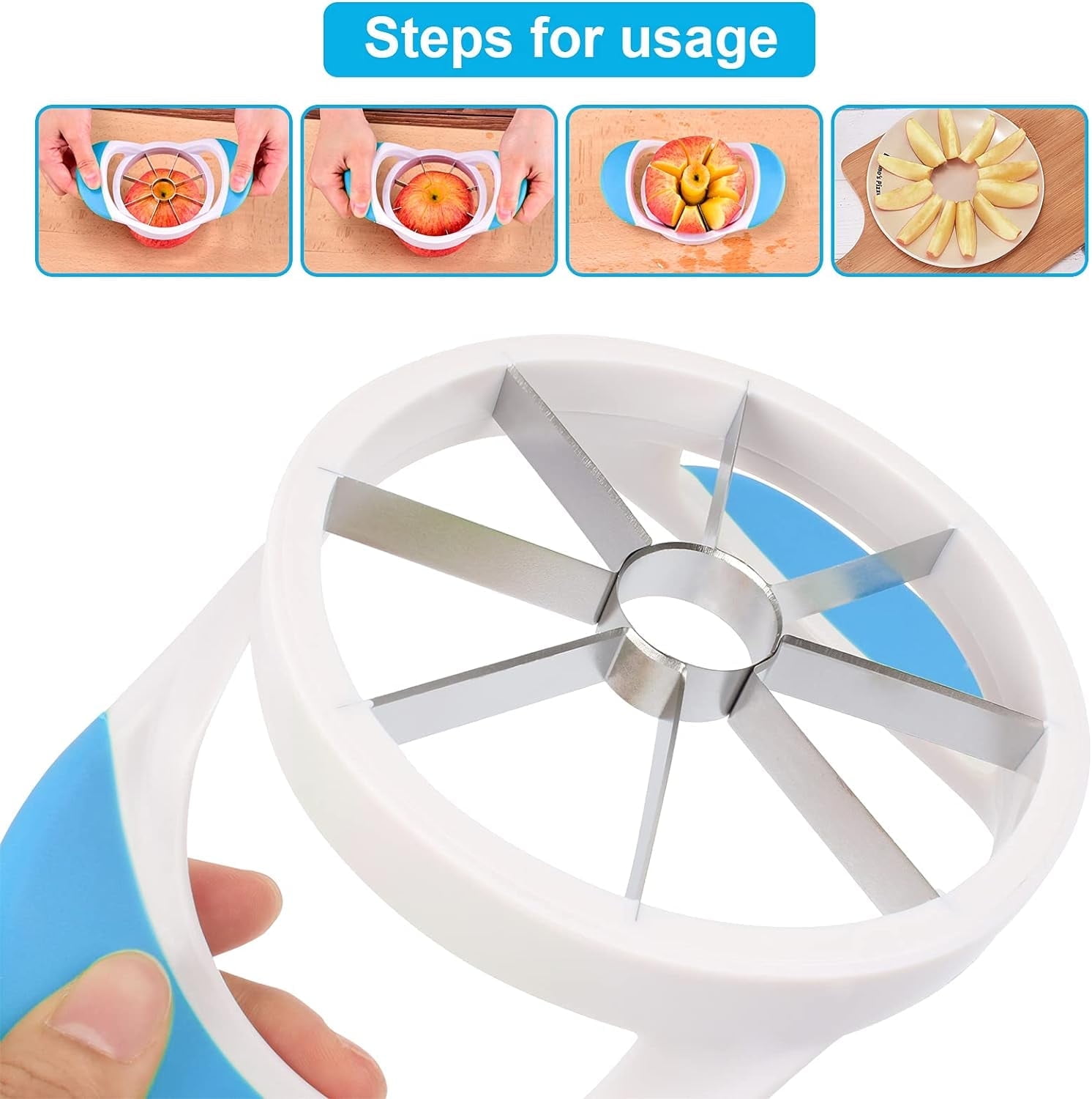 Apple Corer Slicer, Stainless Steel Blades Apple Cutter, Sharp Apple ...