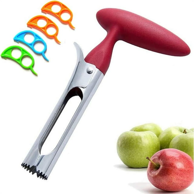 Stainless Steel Apple Corer, Bell Pepper & Pear Slicer, Core Remover with 4 Pcs Orange Citrus ...