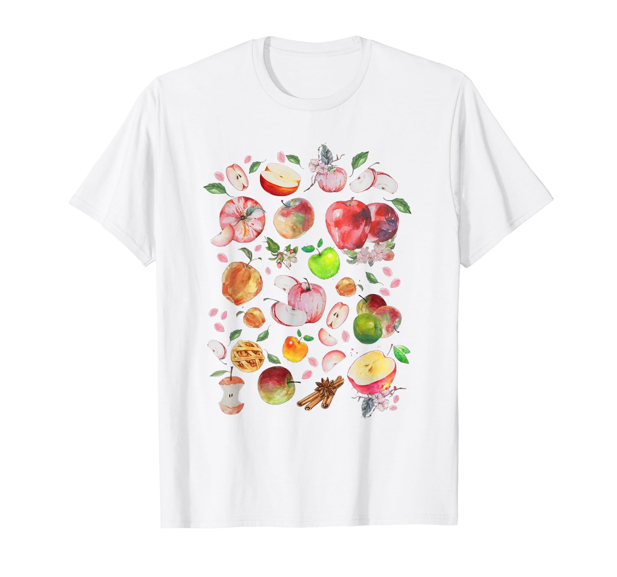 Apple Cottage Core Aesthetic Food Festival White T-Shirt Short Sleeve ...