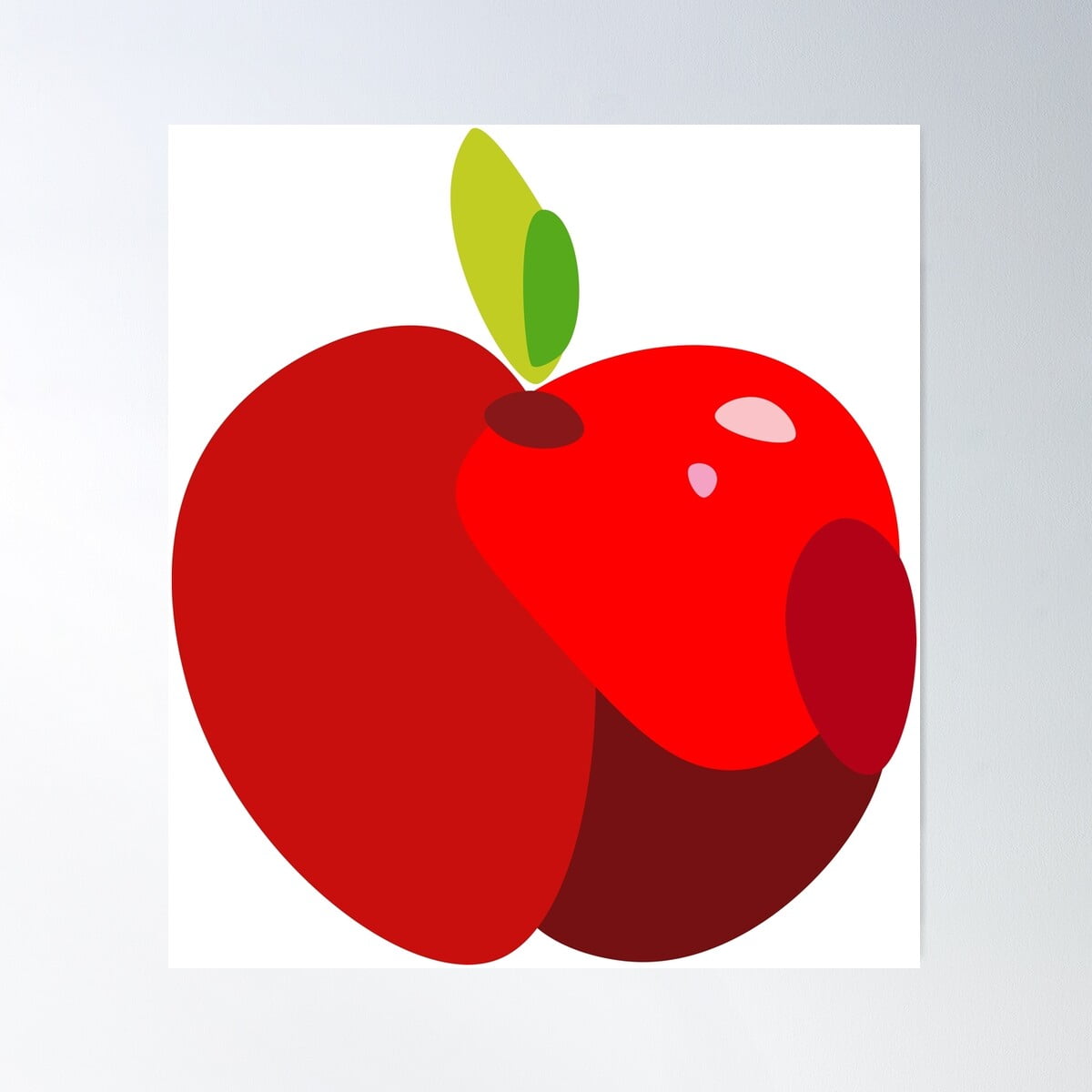 Apple (Deconstructed A Little) Poster Wall Art, Modern Wall Decor For ...