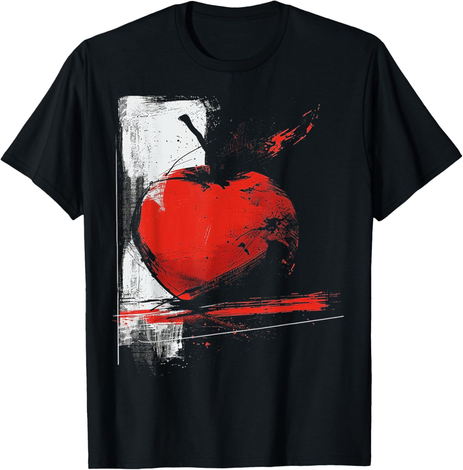 Apple Drawing Art Fruit Graphic Motif Apple T-Shirt - Walmart.com