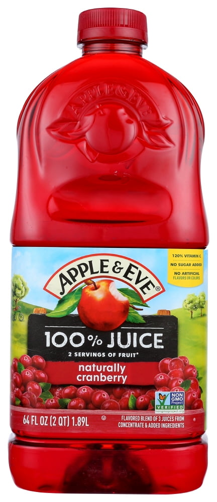 Apple & Eve Naturally Cranberry 100% Juice, 64 fl oz Bottle - Walmart.com