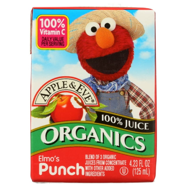 Apple & Eve Sesame Street Organics, Elmo's Fruit Punch 100% Juice Blend ...