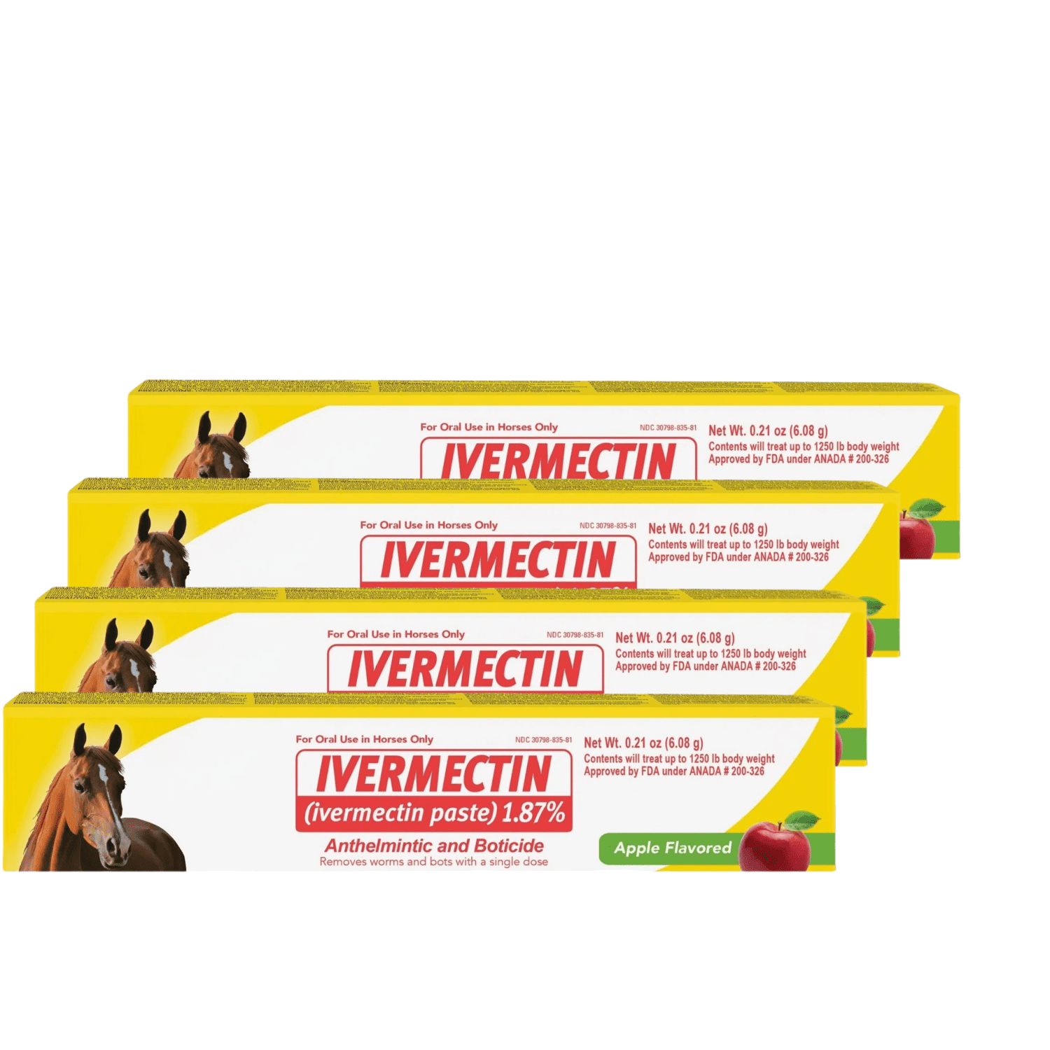 Apple Flavored Horse Dewormer Paste 6.08g - Iver-mectin Formula for ...
