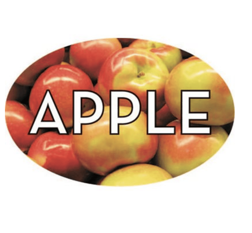 Apple Food Store Labels 1.25" x 2" 500 each per roll Great Quality ...