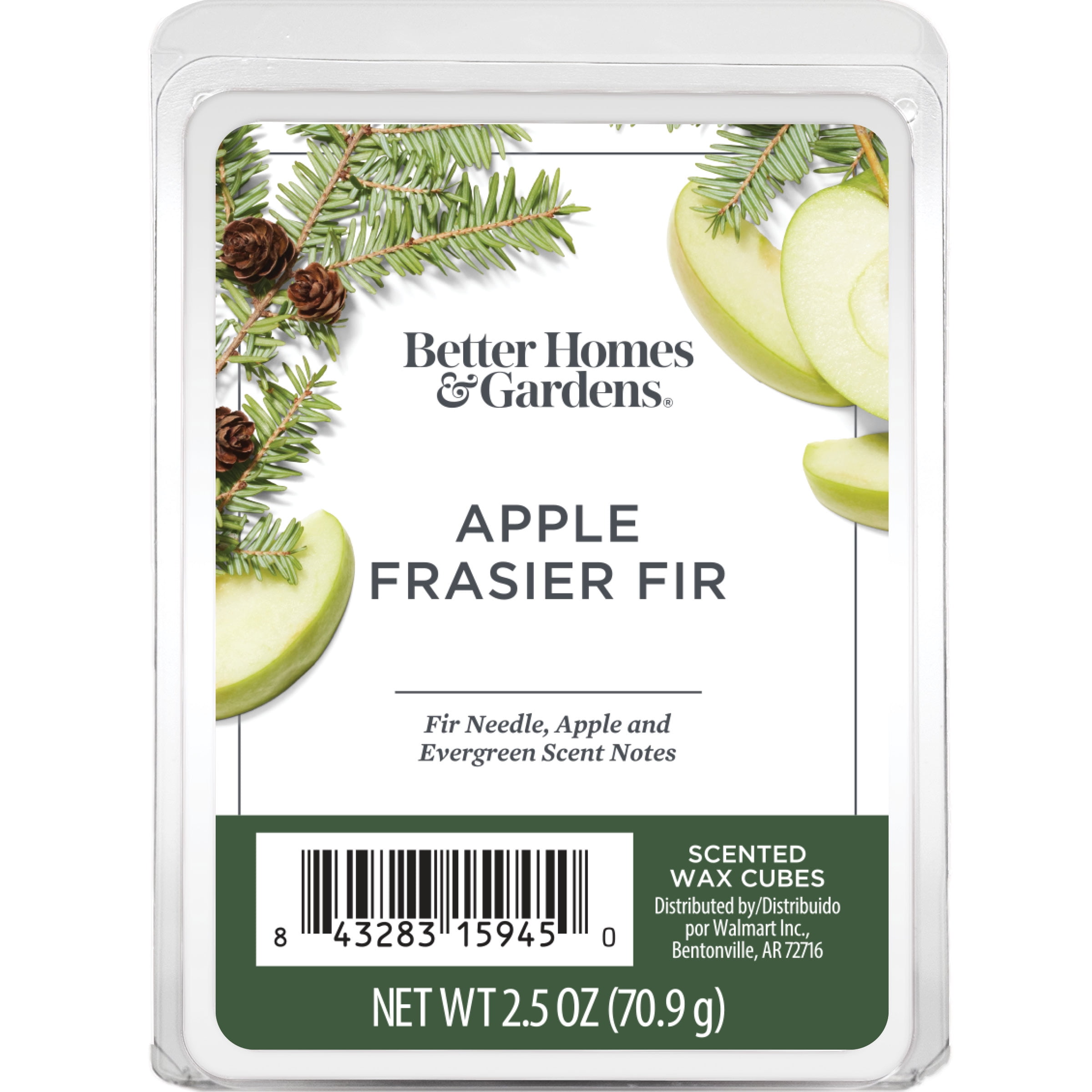 Apple Frasier Fir Scented Wax Melts, Better Homes & Gardens, 2.5 oz (1 ...
