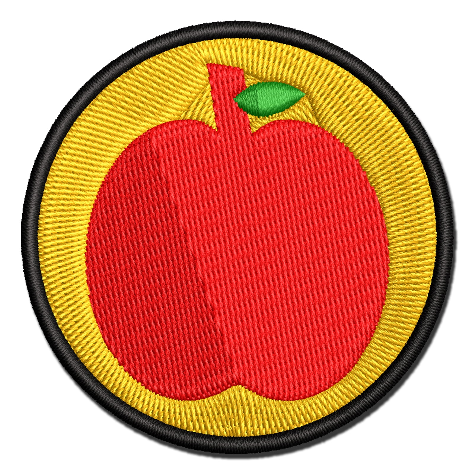 Apple Fruit Applique Multi-Color Embroidered Iron-On Patch - 2.0 Inch ...