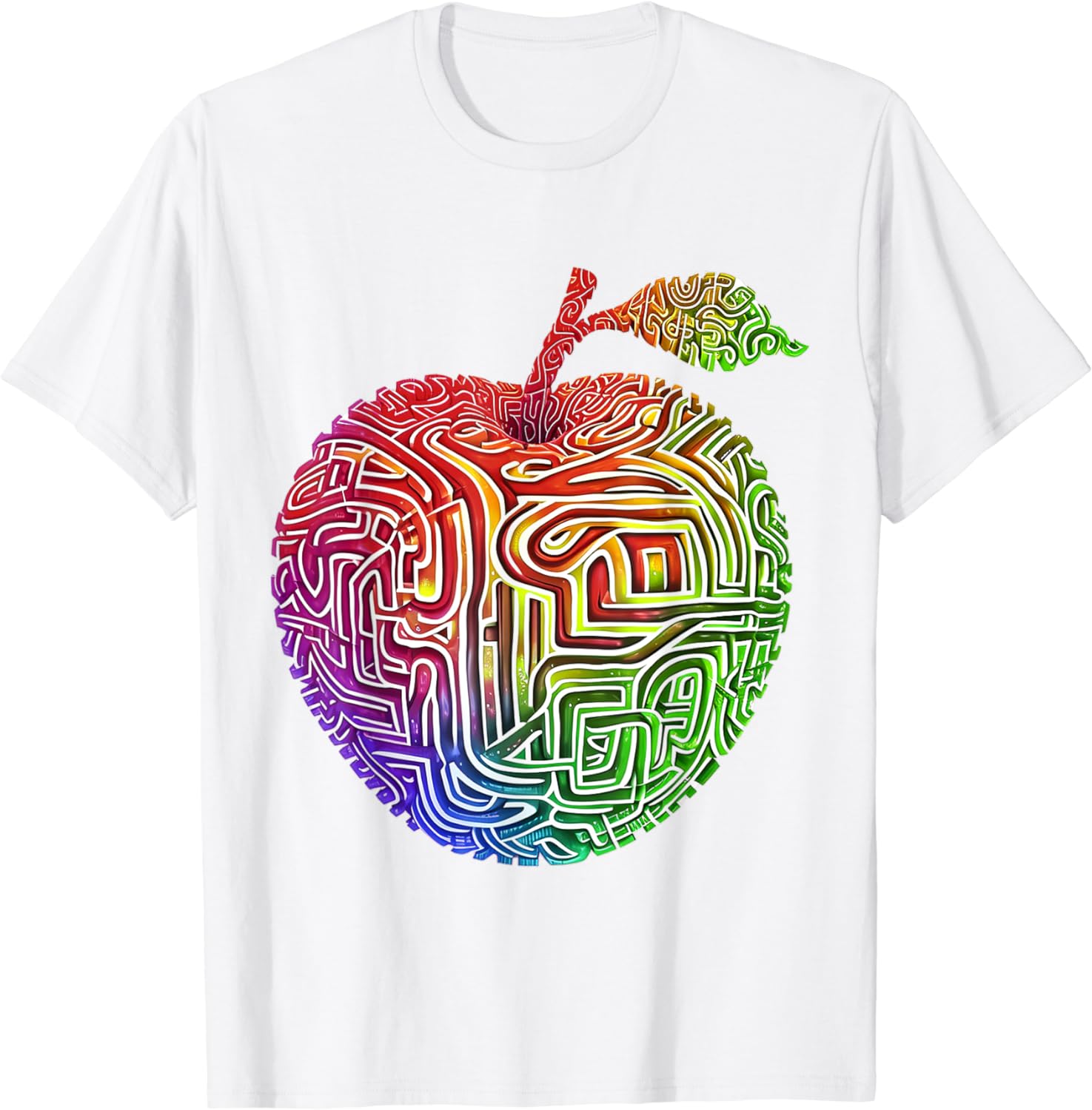 Apple Fruit Mandala Art Colorful Motif Apple T-Shirt - Walmart.com