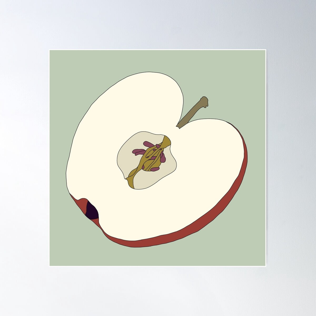 Apple Fruit Slice Poster Wall Art, Modern Wall Decor For Living Room ...