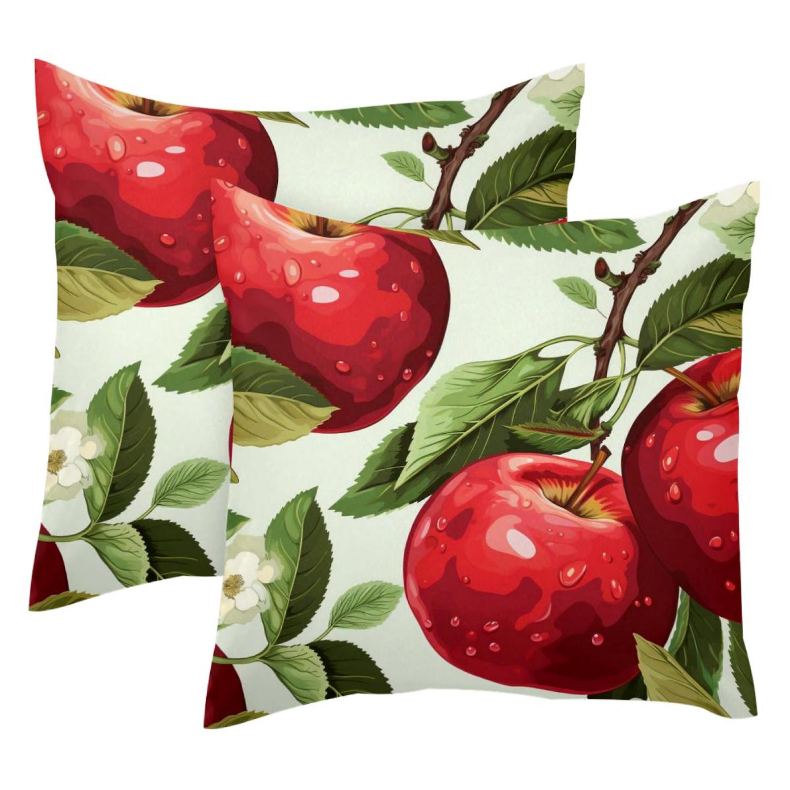 Apple Fruits Pattern 2PCS Printed Square Cushion 16x16 Inch Pillow ...