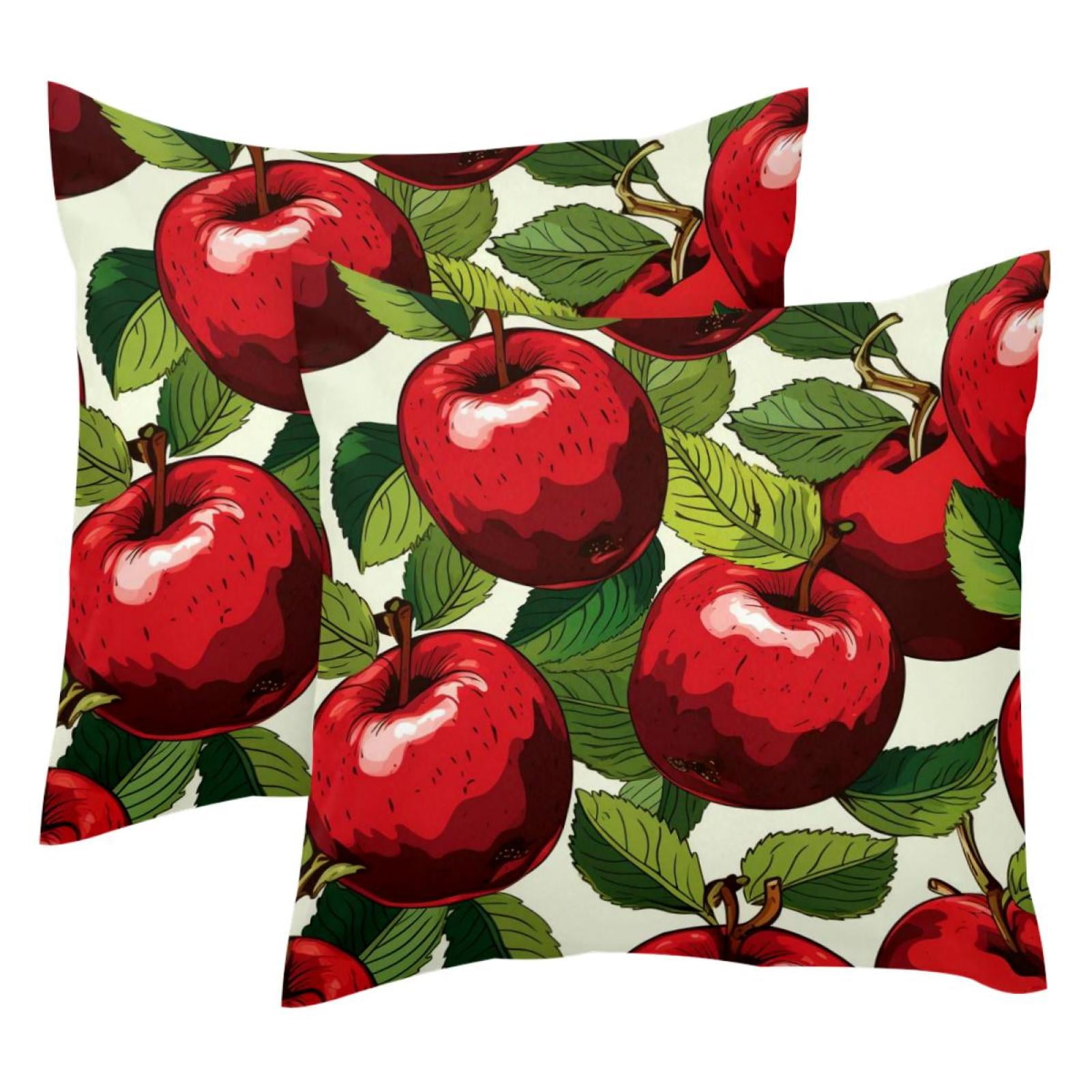 Apple Fruits Pattern 2PCS Printed Square Cushion 18x18 Inch Pillow ...