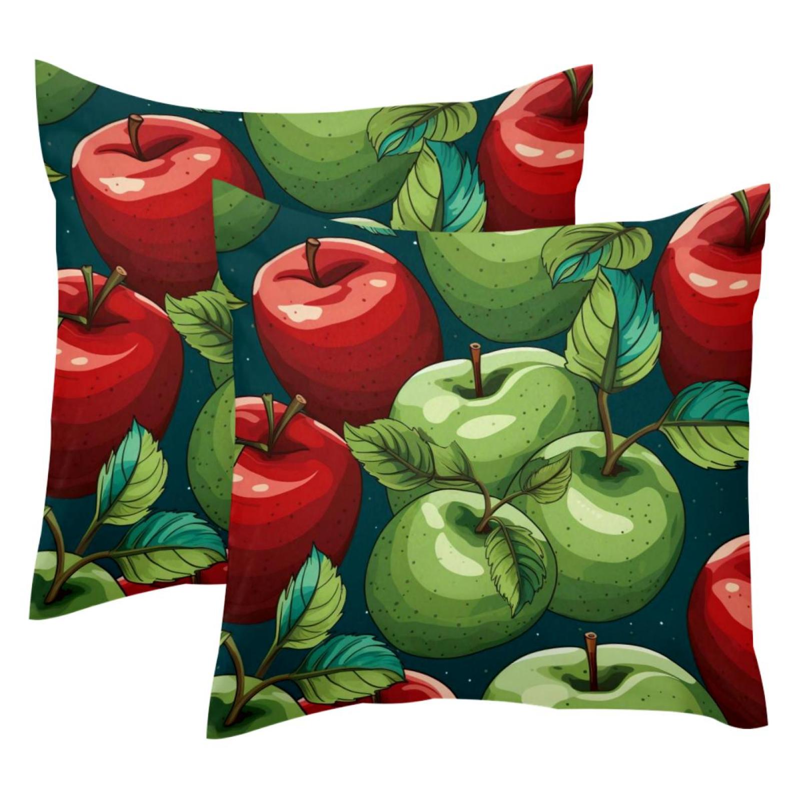 Apple Fruits Pattern 2PCS Printed Square Cushion 20x20 Inch Pillow ...