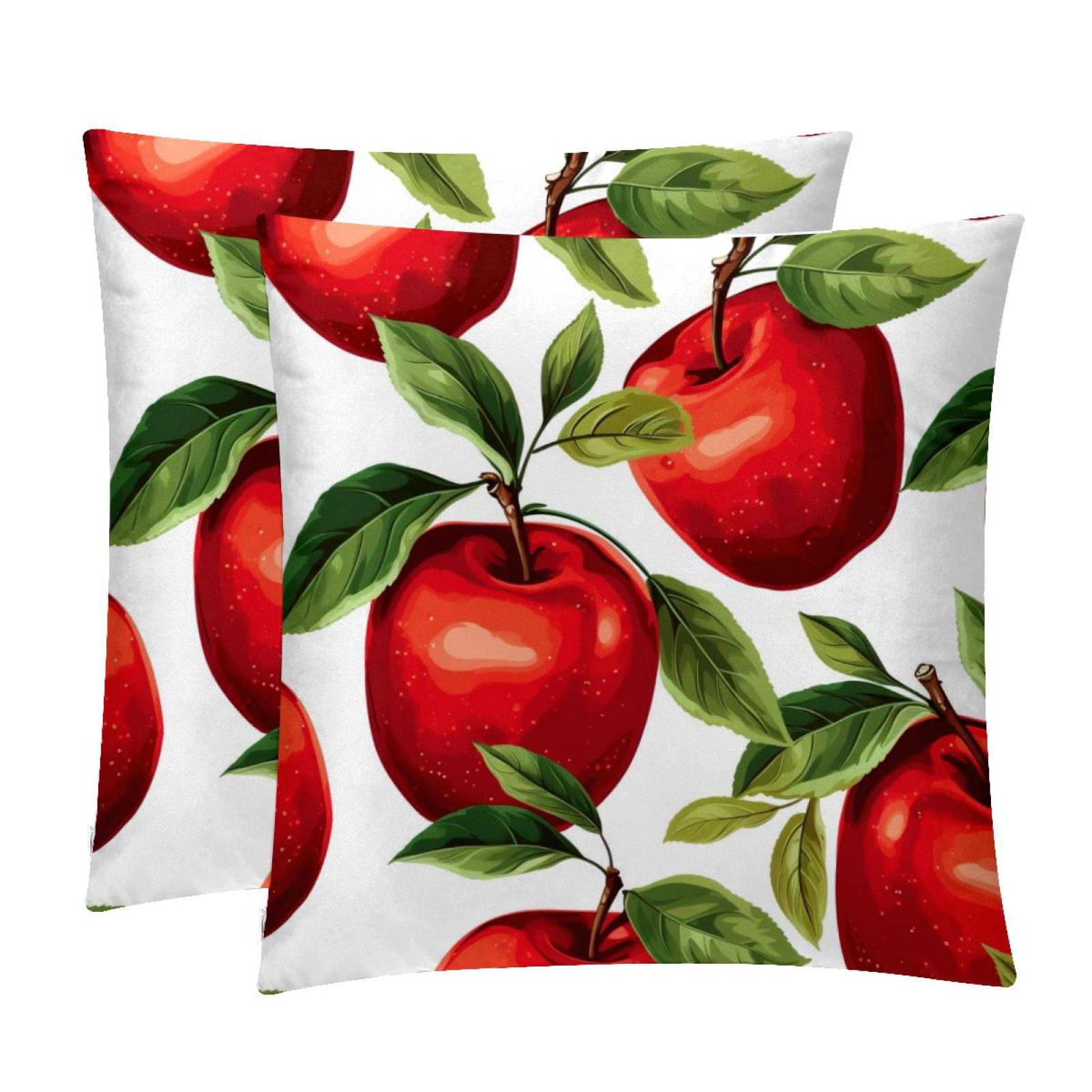 Apple Fruits Pattern 2pc Luxurious Velvet Throw Pillow Covers Unique ...