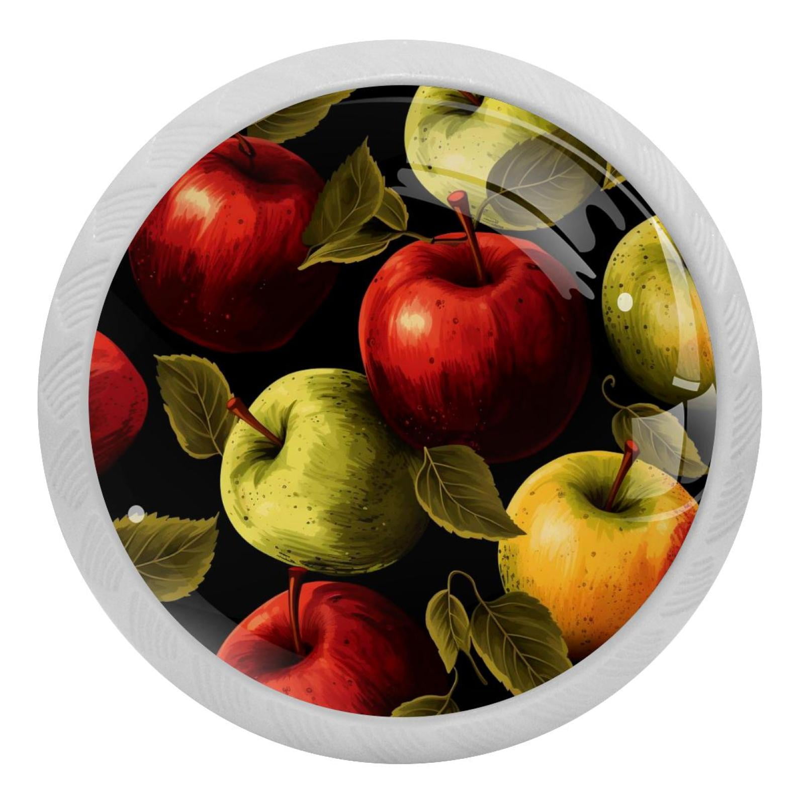 Apple Fruits Pattern 4PCS Cabinet Knobs Pulls Fluorescent Drawer Handle ...