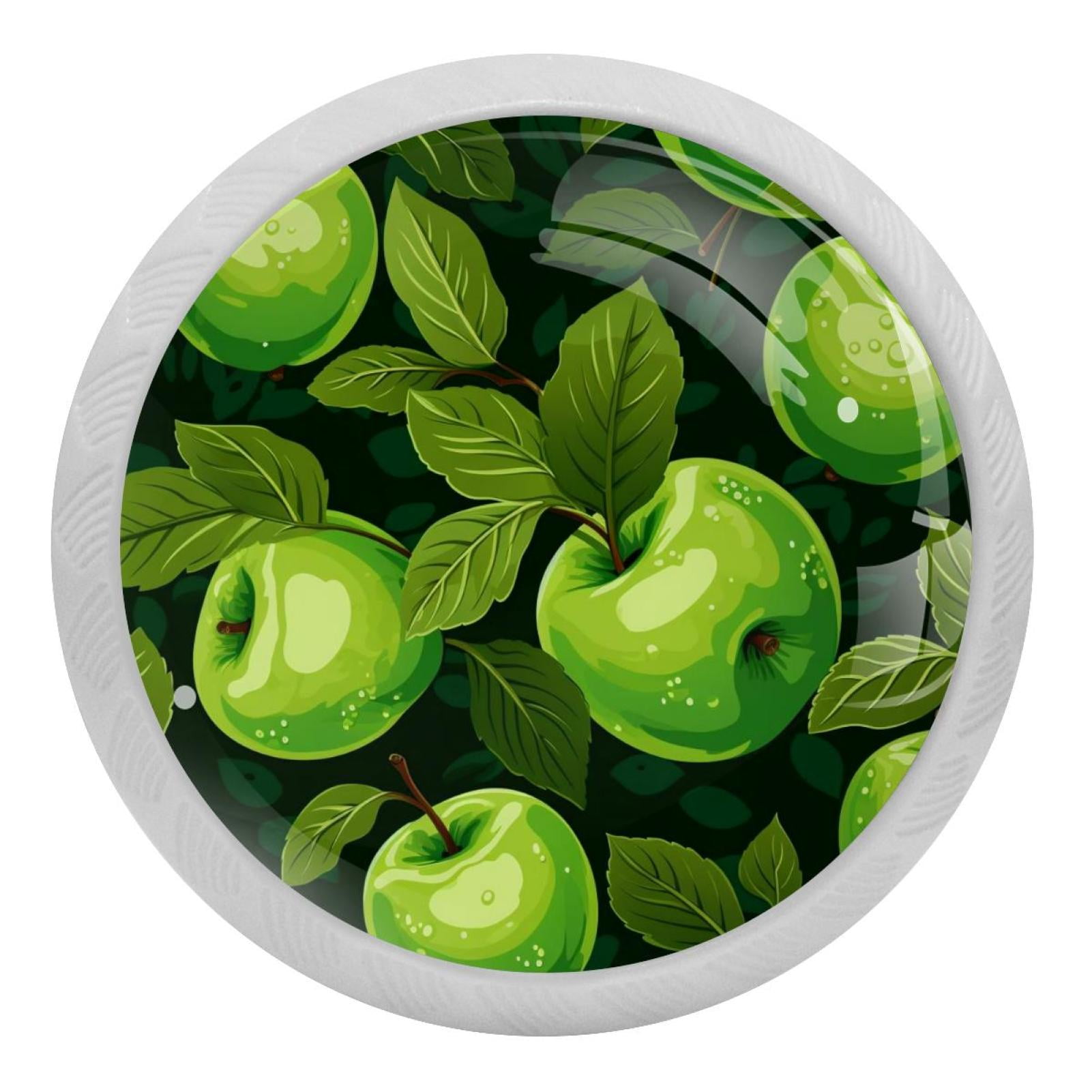 Apple Fruits Pattern 4PCS Cabinet Knobs Pulls Fluorescent Drawer Handle ...