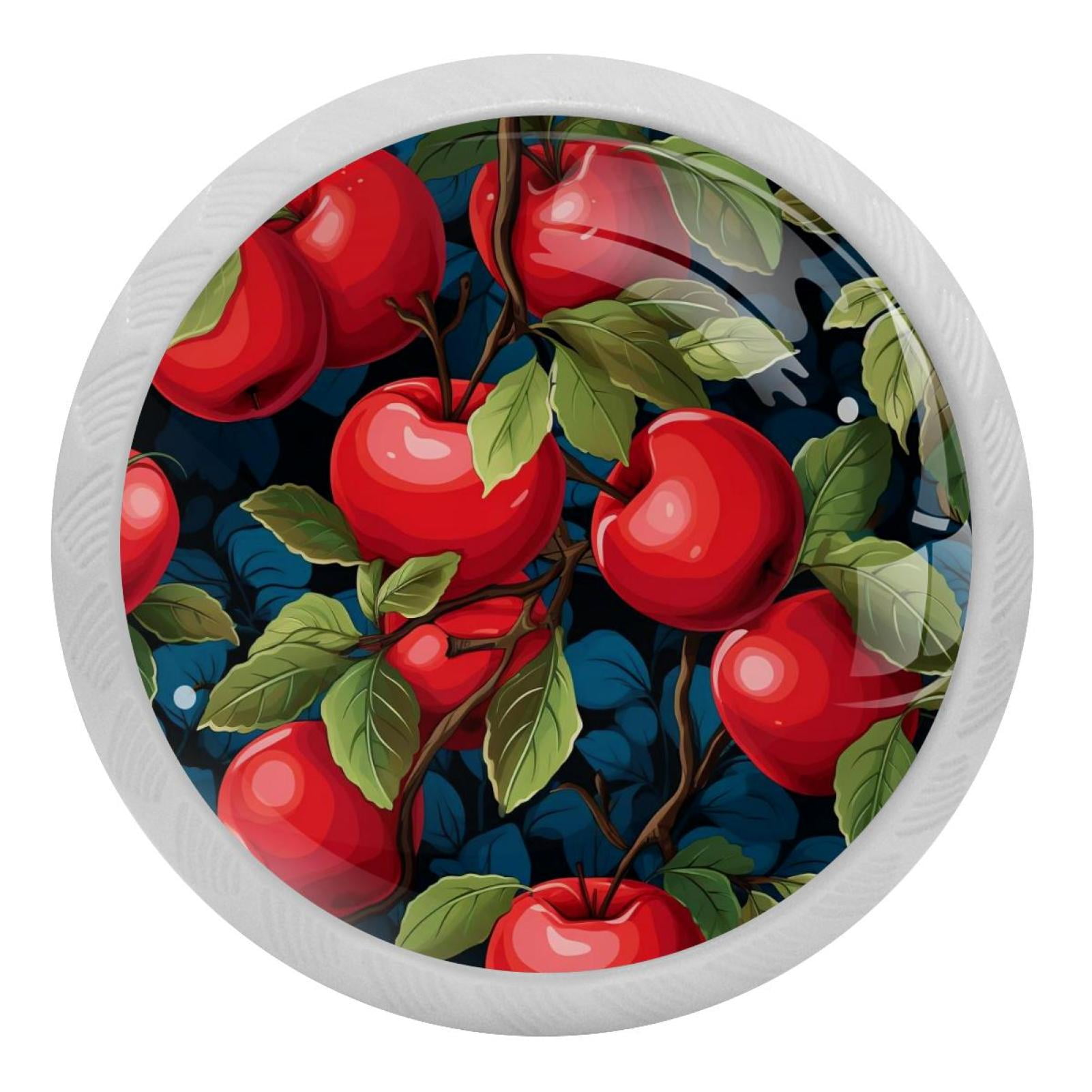 Apple Fruits Pattern 4PCS Cabinet Knobs Pulls Fluorescent Drawer Handle ...