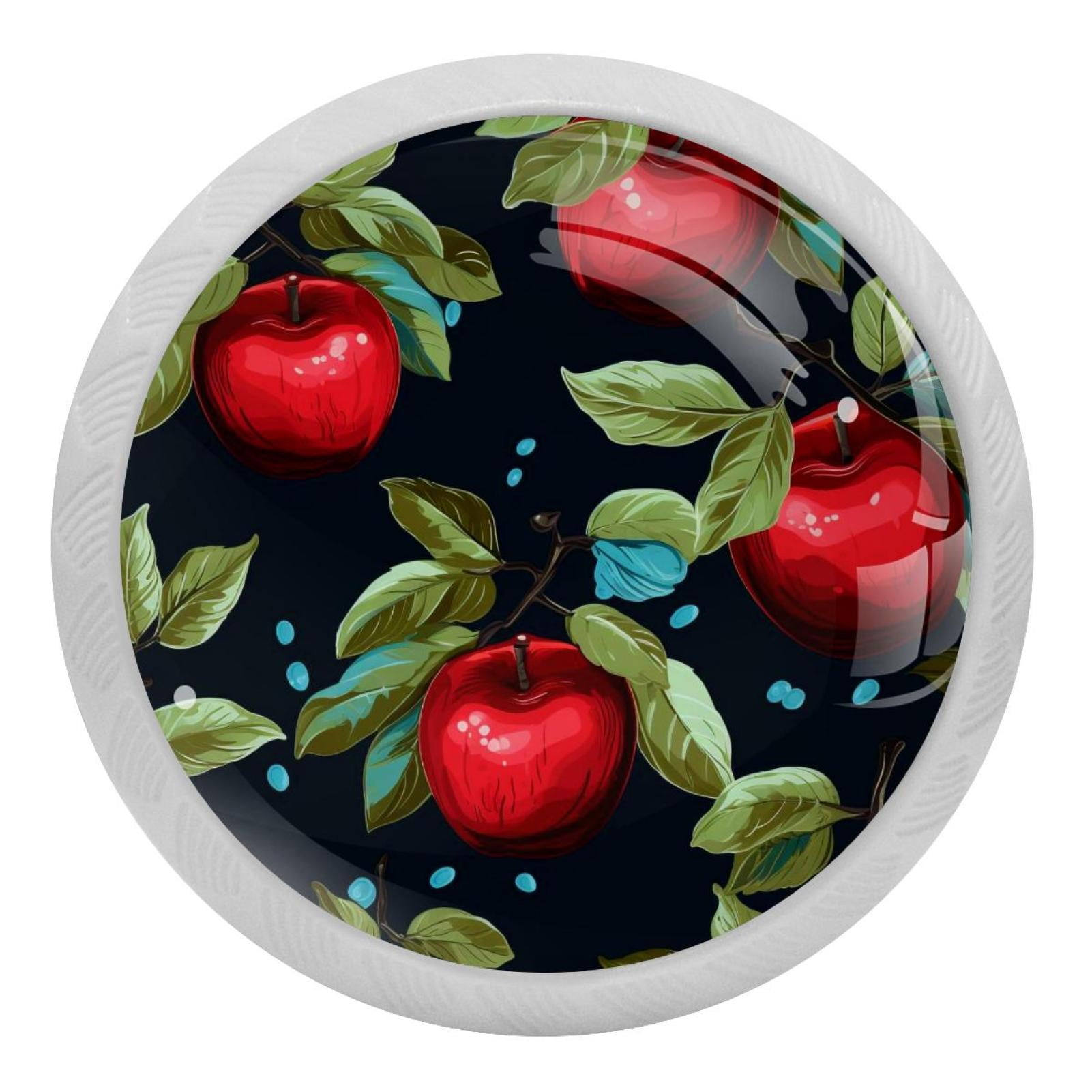 Apple Fruits Pattern 4PCS Cabinet Knobs Pulls Fluorescent Drawer Handle ...